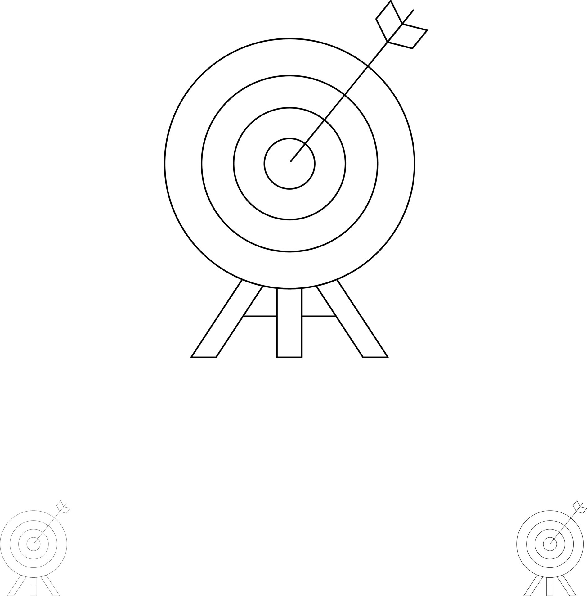 Target Archery Arrow Board Bold And Thin Black Line Icon Set 15509283 target-archery-arrow-board-bold-and-thin-black-line-icon-set-15509283
