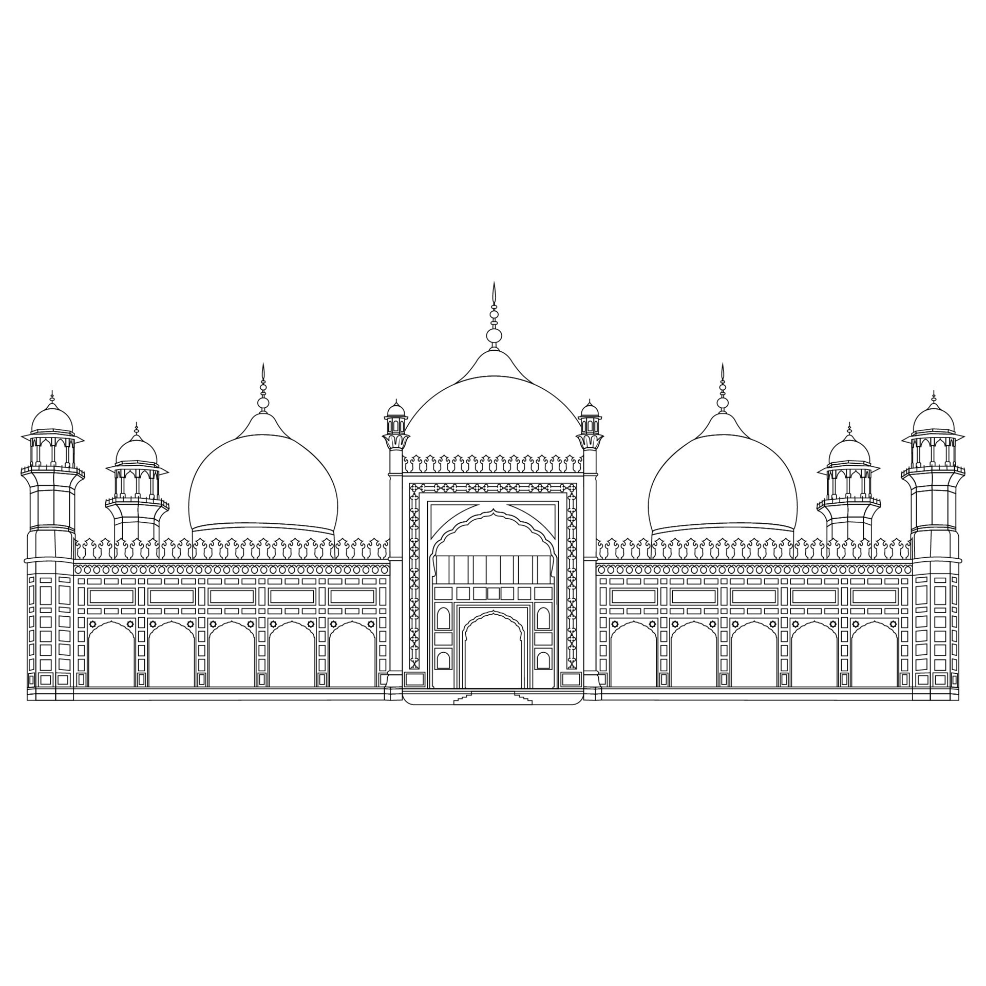 Badshahi mosque lahore pakistan beautiful illustration. 15511693 Vector ... Badshahi mosque lahore pakistan beautiful illustration. 15511693 Vector ...