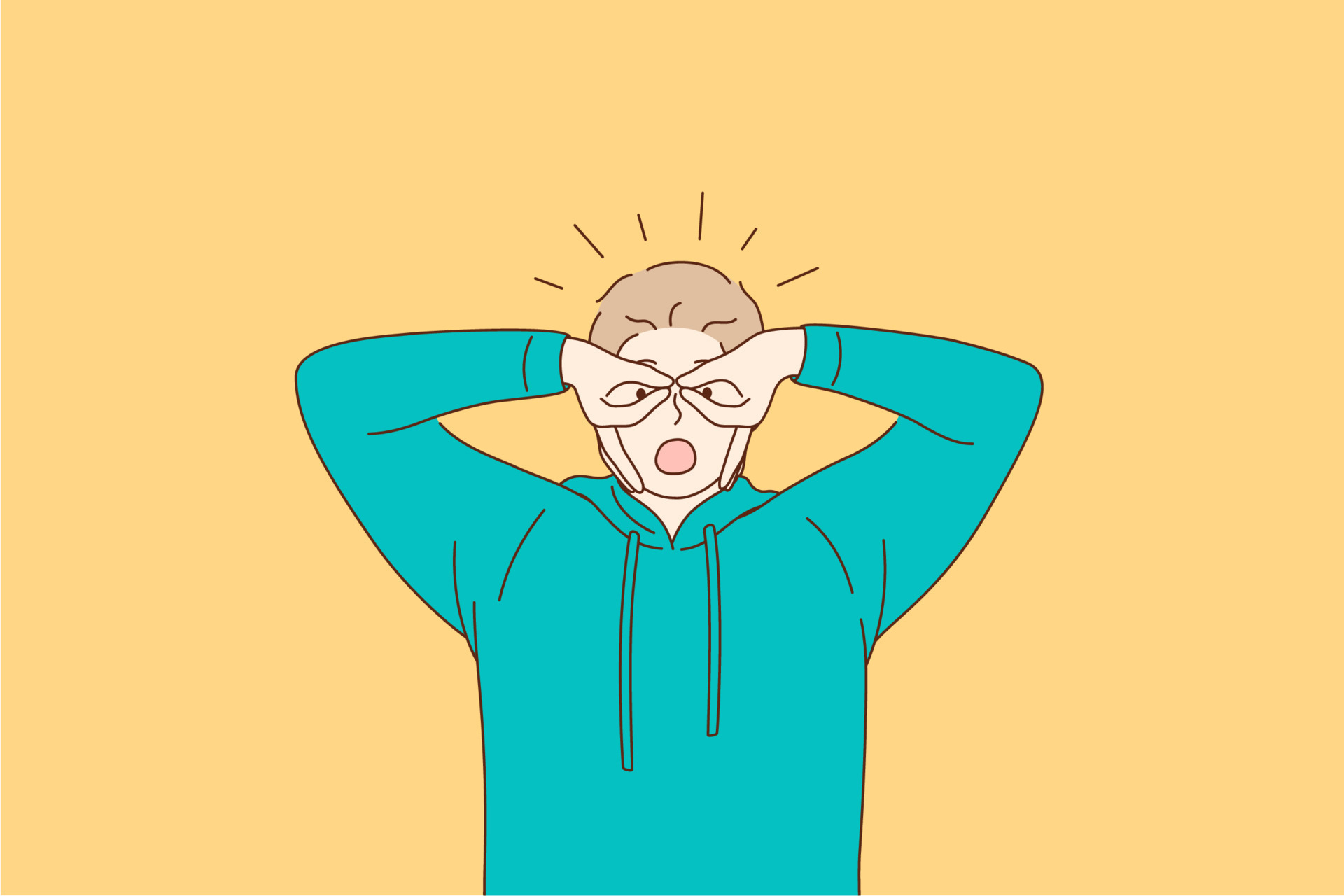 Losing mind, facial expression, weird behaviour concept. Young man in ... Losing mind, facial expression, weird behaviour concept. Young man in ...