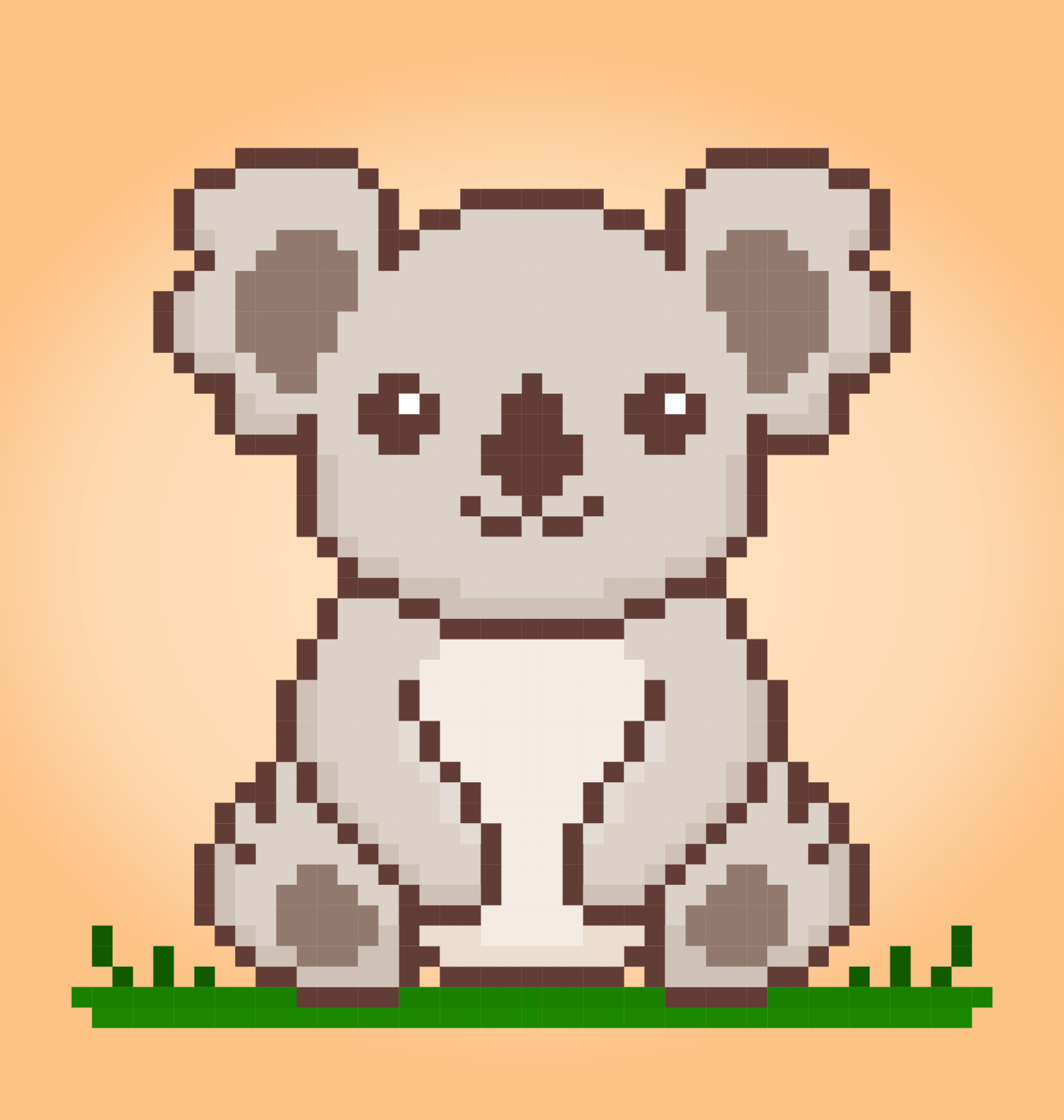 8 Bit Pixel Koala Animal Pixels For Game Assets And Cross Stitch 8-bit-pixel-koala-animal-pixels-for-game-assets-and-cross-stitch