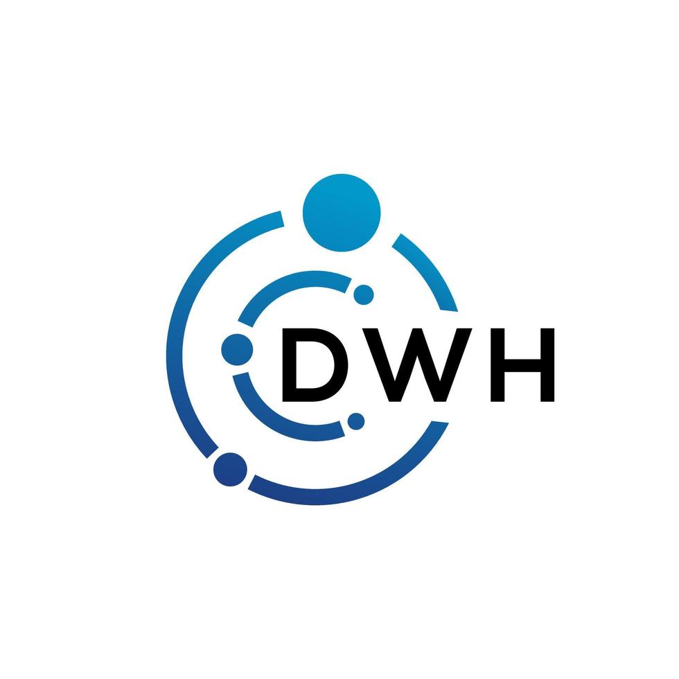 diseño de logotipo de letra dwh sobre fondo blanco. concepto de logotipo de letra de iniciales ...