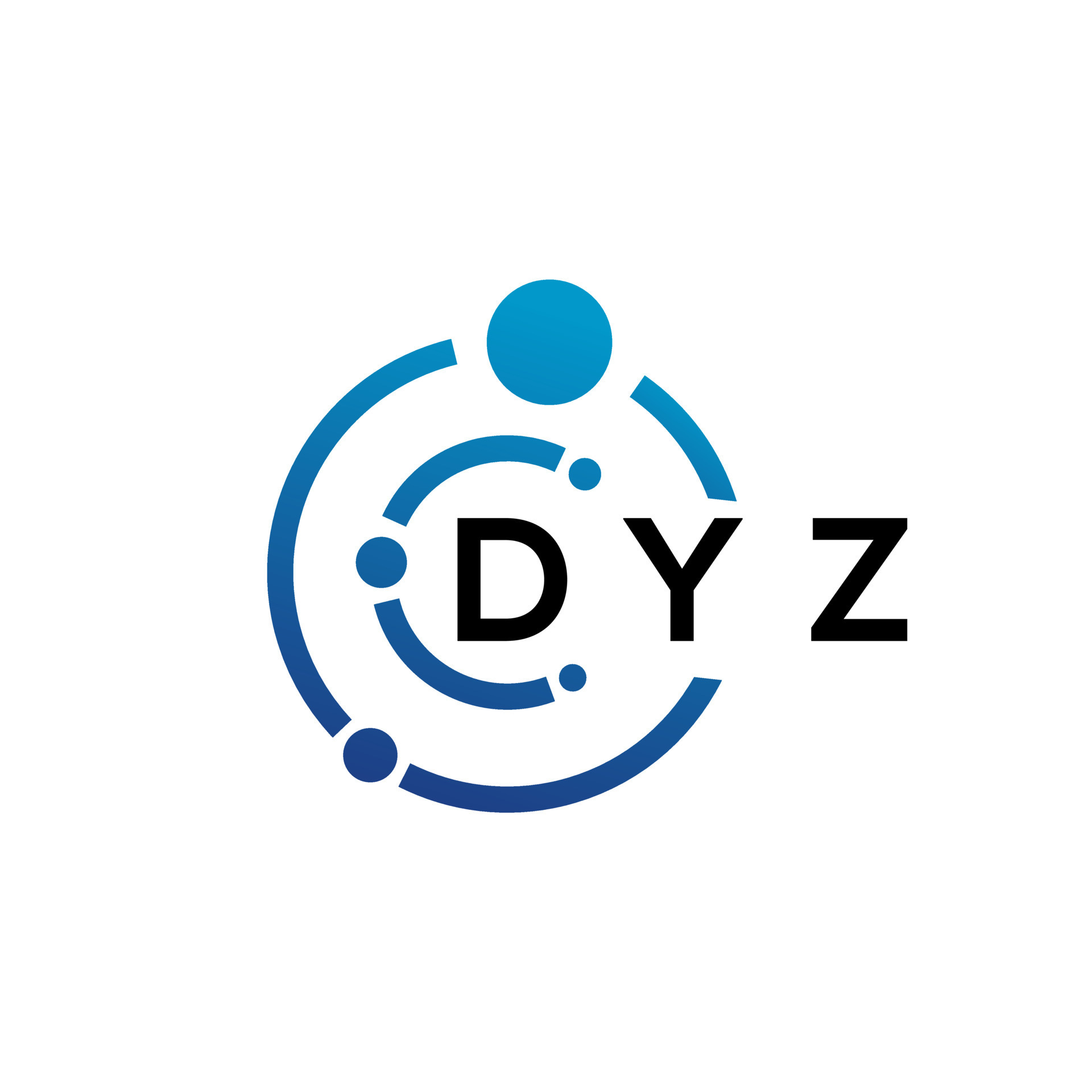 diseño de logotipo de letra dyz sobre fondo blanco. concepto de logotipo de letra de iniciales ...