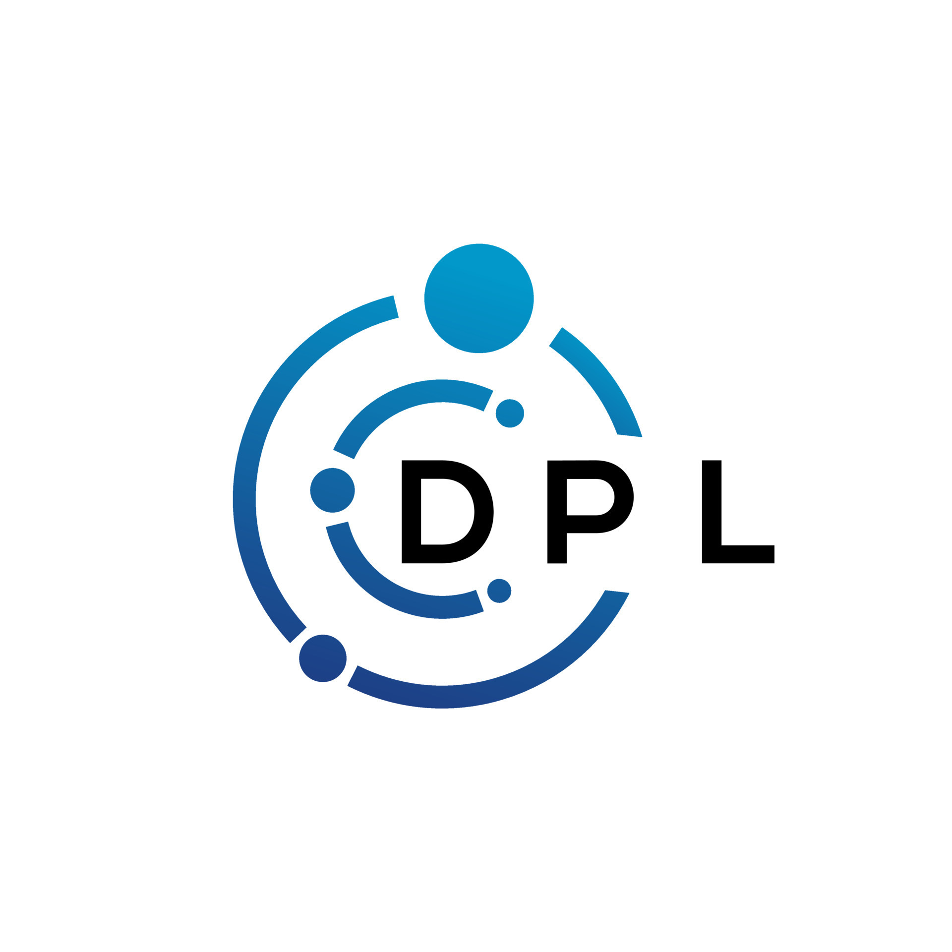 diseño de logotipo de letra dpl sobre fondo blanco. concepto de logotipo de letra de iniciales ...
