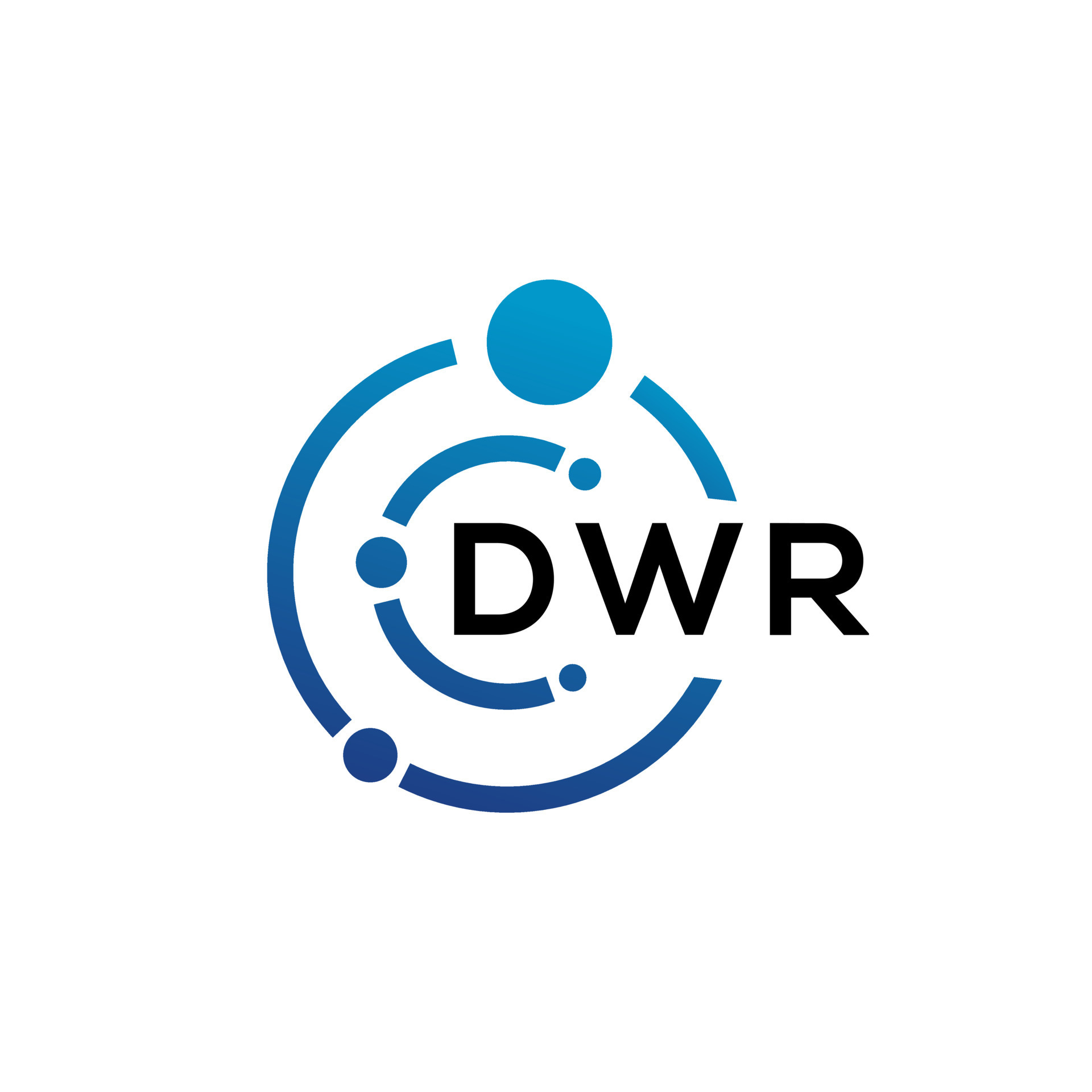 diseño de logotipo de letra dwr sobre fondo blanco. concepto de logotipo de letra de iniciales ...