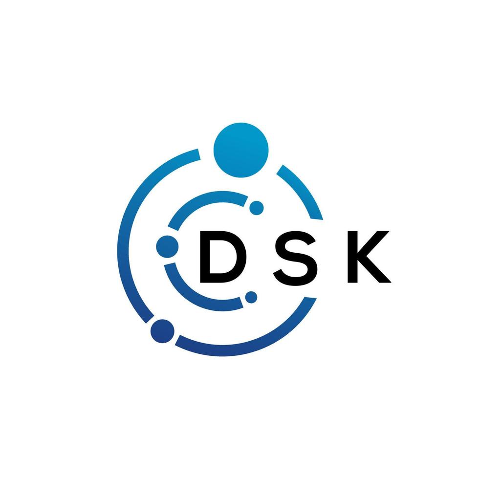 diseño de logotipo de letra dsk sobre fondo blanco. concepto de logotipo de letra de iniciales ...