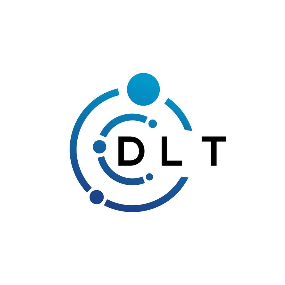 diseño de logotipo de letra dlt sobre fondo blanco. concepto de logotipo de letra de iniciales ...