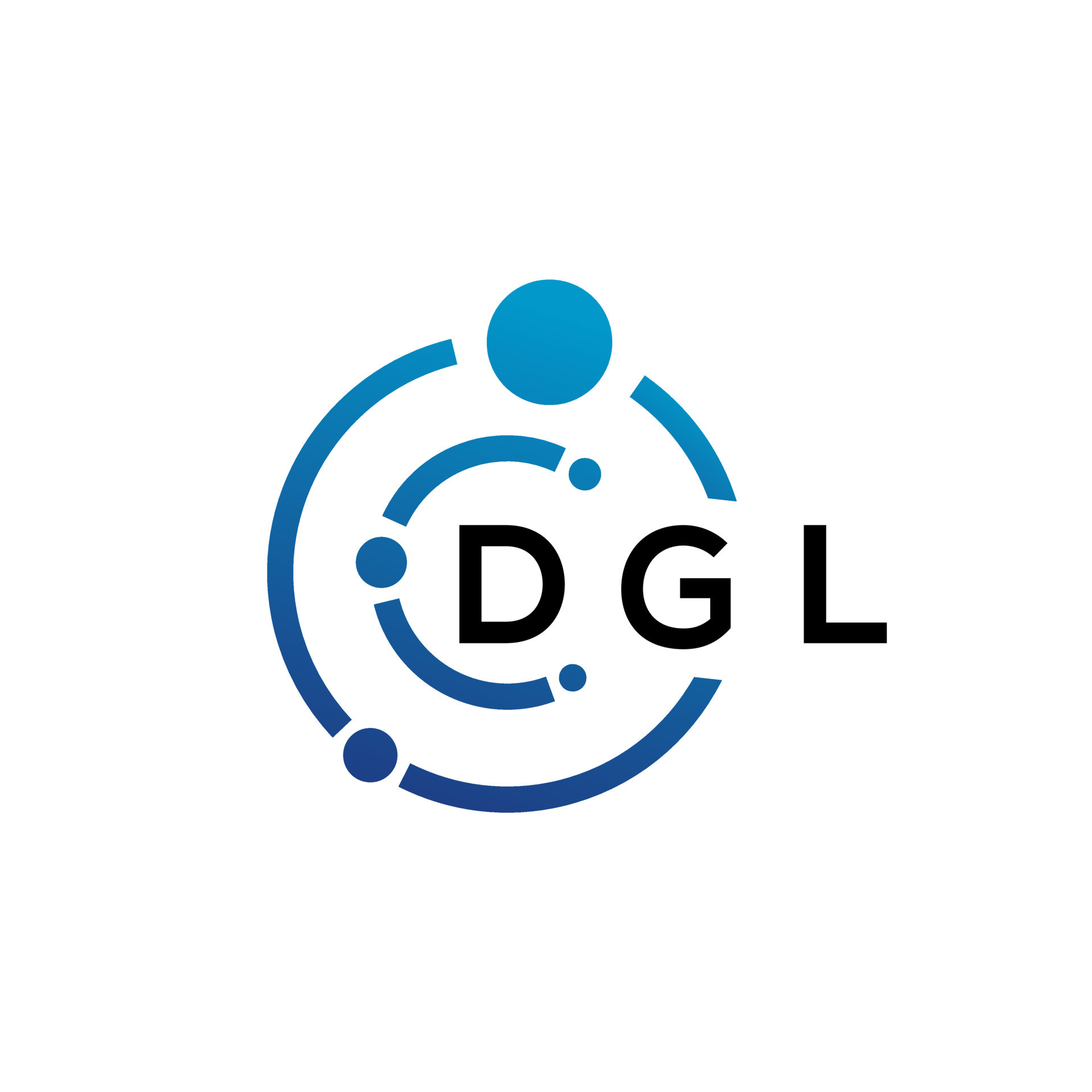 diseño de logotipo de letra dgl sobre fondo blanco. concepto de logotipo de letra de iniciales ...