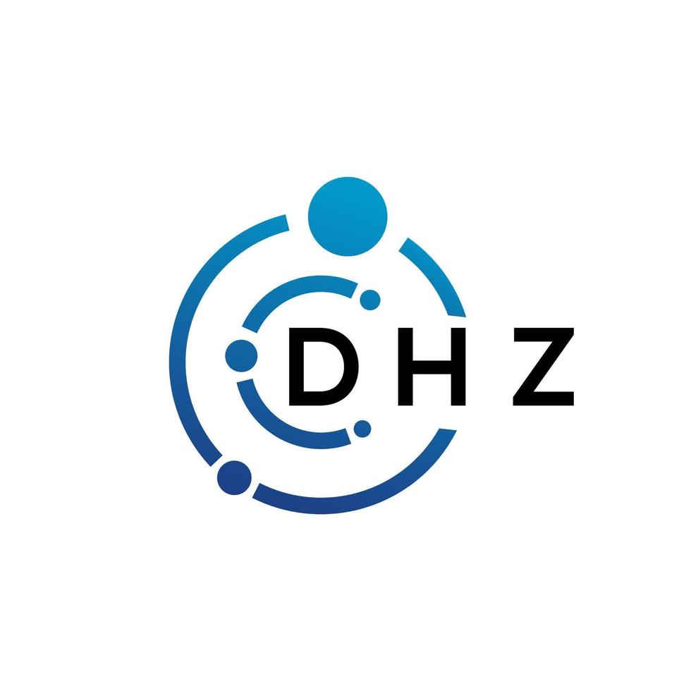 diseño de logotipo de letra dhz sobre fondo blanco. concepto de logotipo de letra de iniciales ...