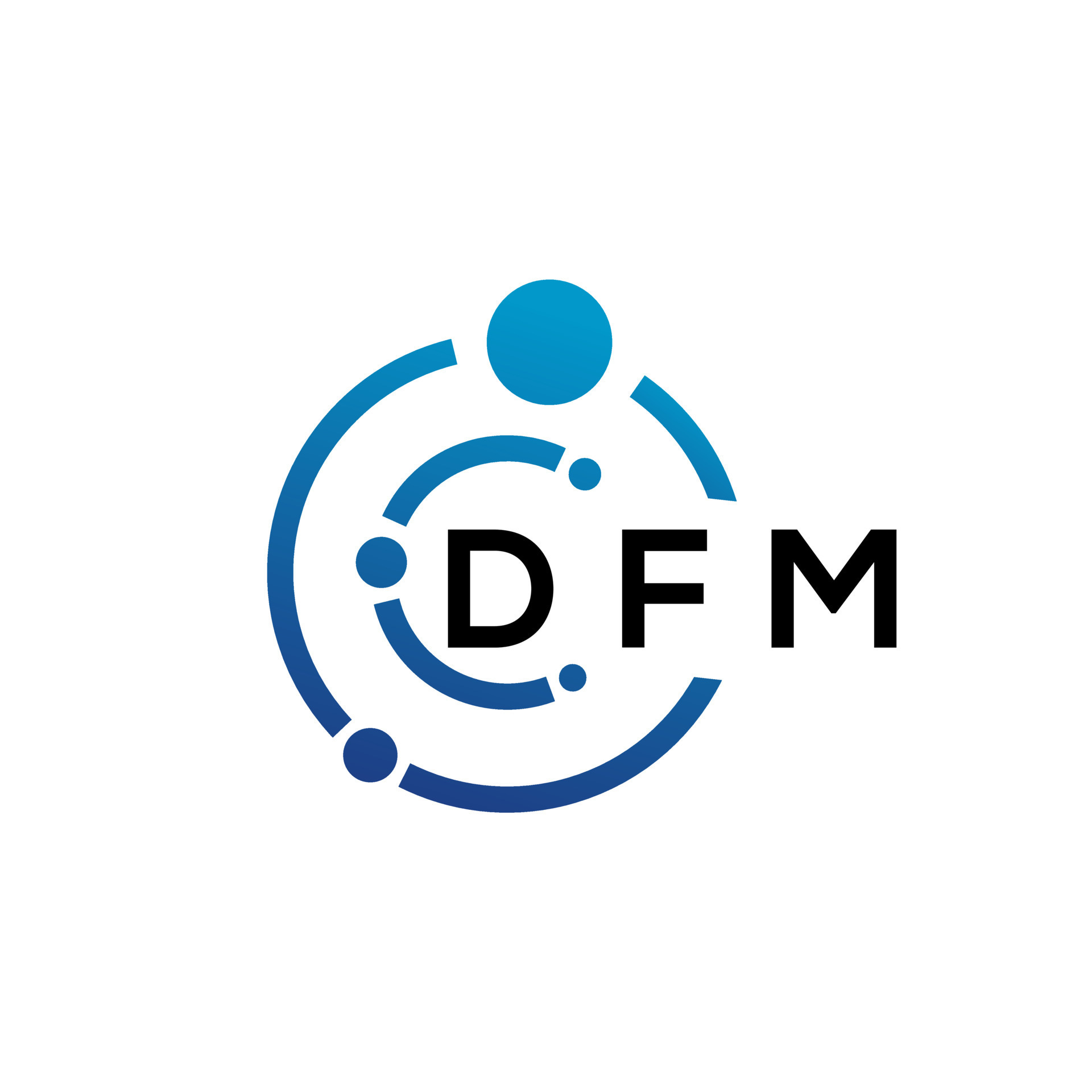 diseño de logotipo de letra dfm sobre fondo blanco. concepto de logotipo de letra de iniciales ...