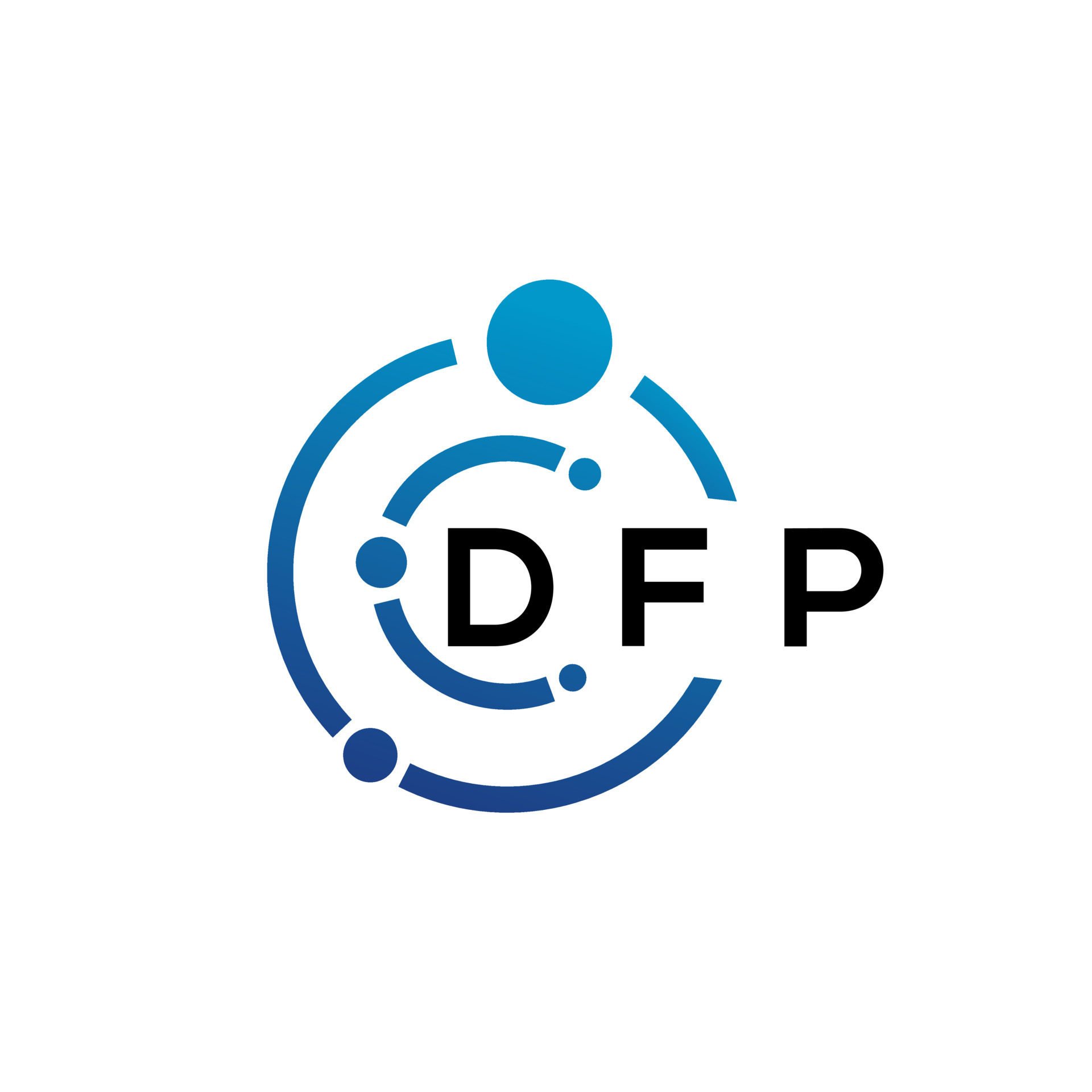 diseño de logotipo de letra dfp sobre fondo blanco. Concepto de ...