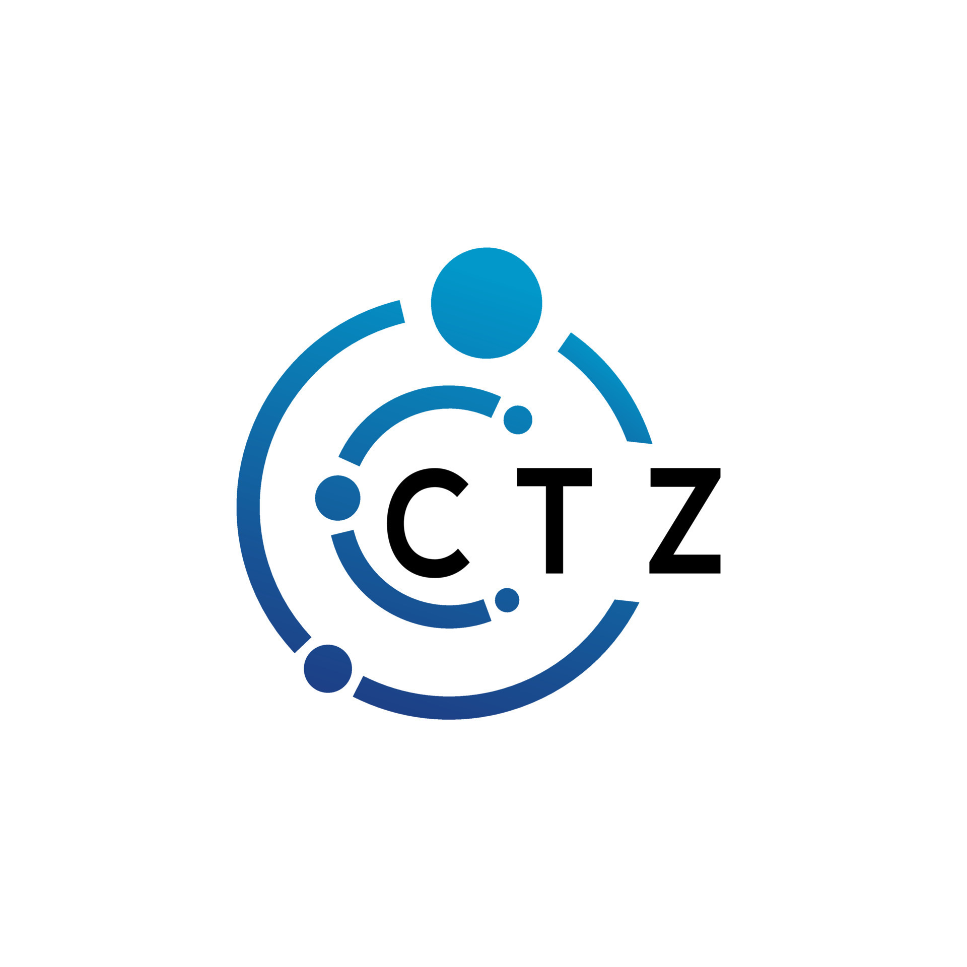 diseño de logotipo de letra ctz sobre fondo blanco. concepto de logotipo de letra de iniciales ...