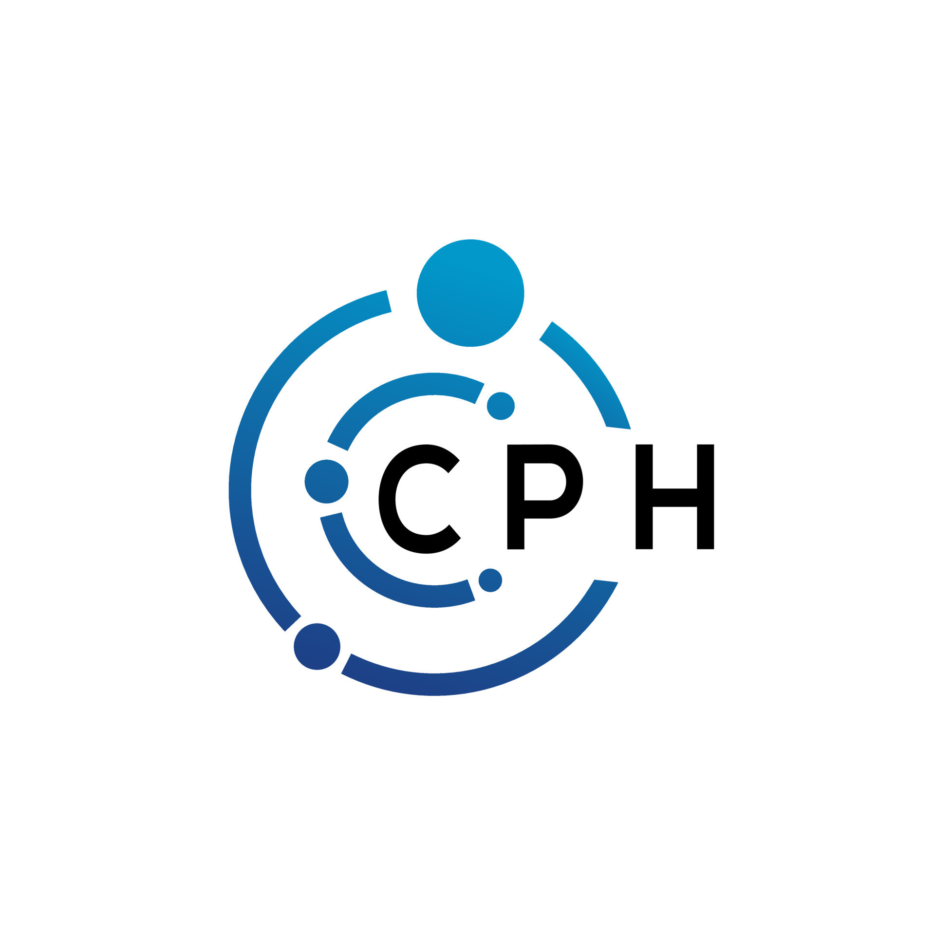 diseño de logotipo de letra cph sobre fondo blanco. concepto de logotipo de letra de iniciales ...