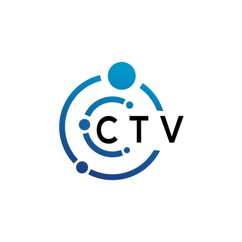 diseño de logotipo de letra ctv sobre fondo blanco. concepto de logotipo de letra de iniciales ...
