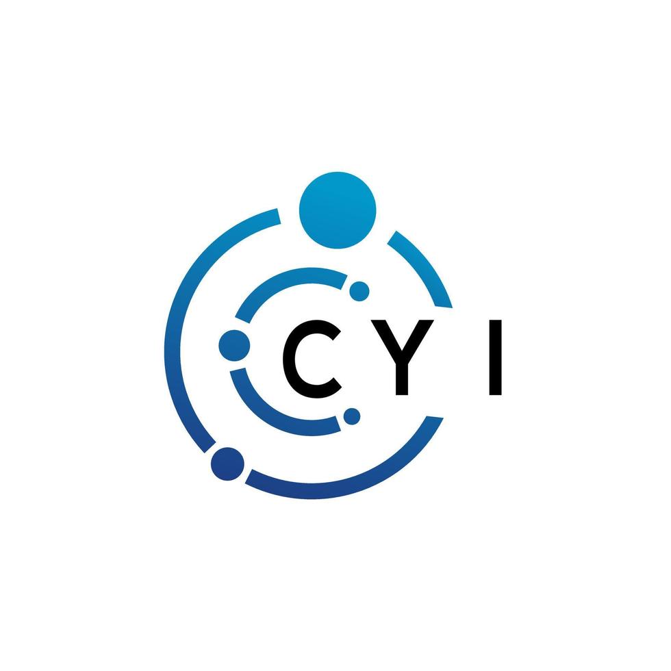 diseño de logotipo de letra cyi sobre fondo blanco. concepto de logotipo de letra de iniciales ...