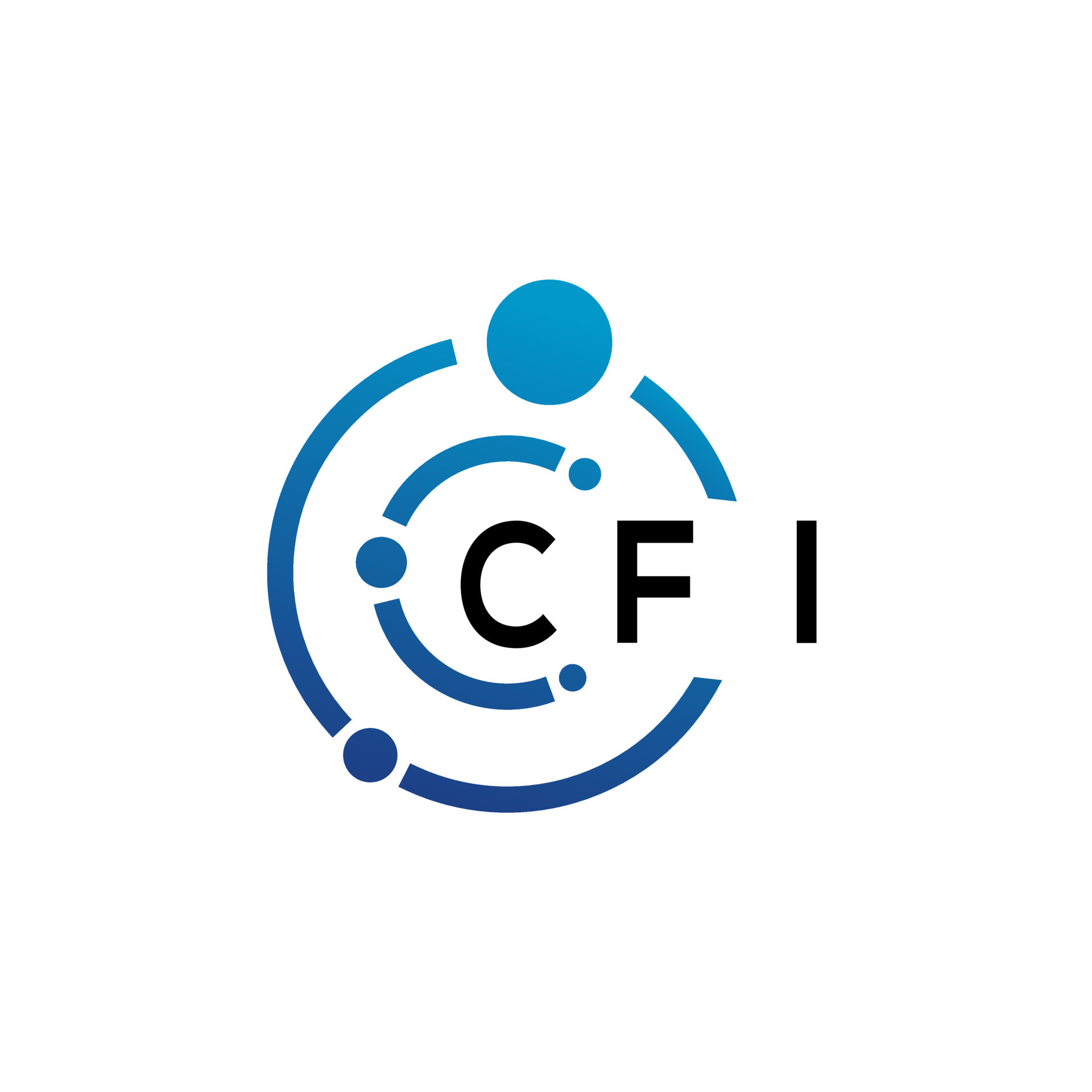 diseño de logotipo de letra cfi sobre fondo blanco. concepto de logotipo de letra de iniciales ...