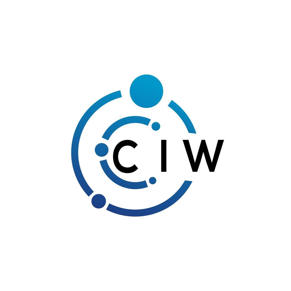 diseño de logotipo de letra ciw sobre fondo blanco. concepto de logotipo de letra de iniciales ...