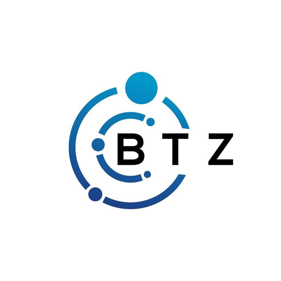 diseño de logotipo de letra btz sobre fondo blanco. concepto de logotipo de letra de iniciales ...