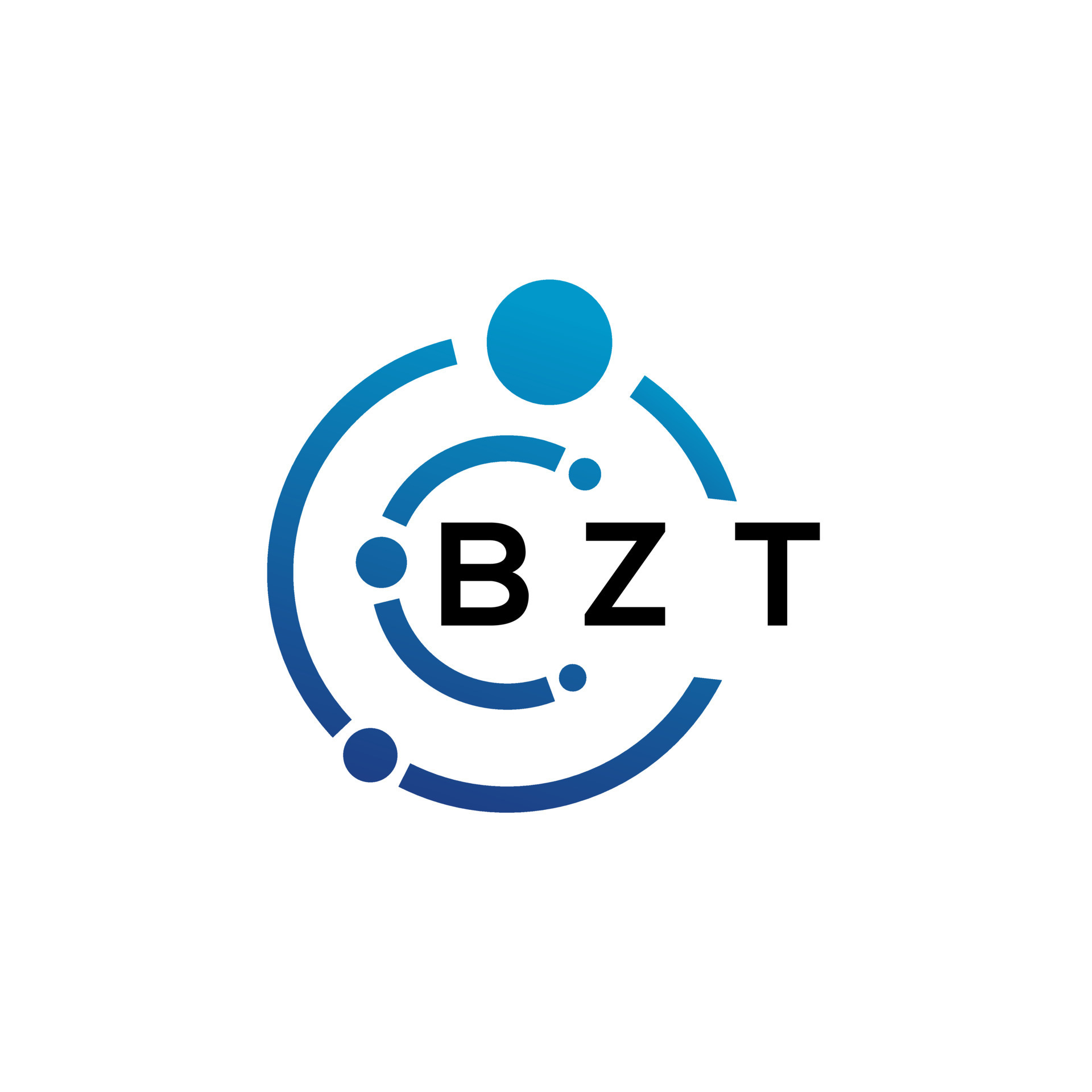 diseño de logotipo de letra bzt sobre fondo blanco. concepto de logotipo de letra de iniciales ...
