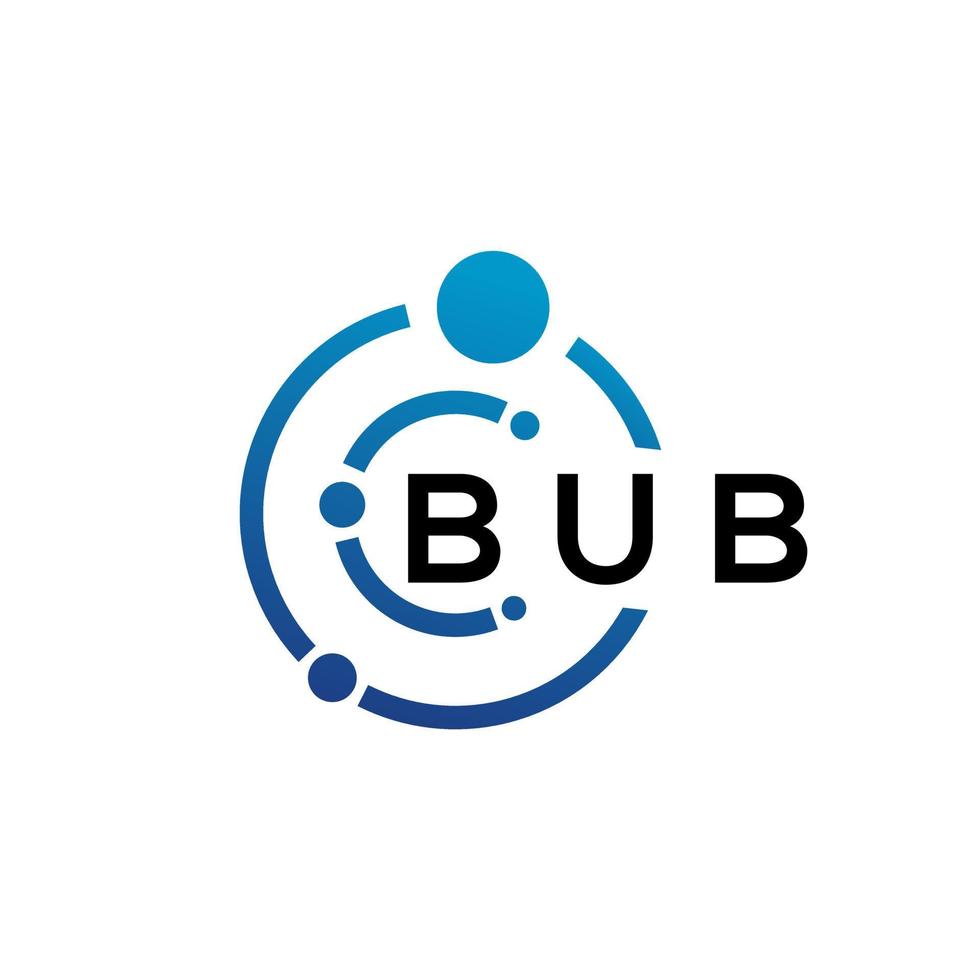 diseño de logotipo de letra bub sobre fondo blanco. concepto de logotipo de letra de iniciales ...