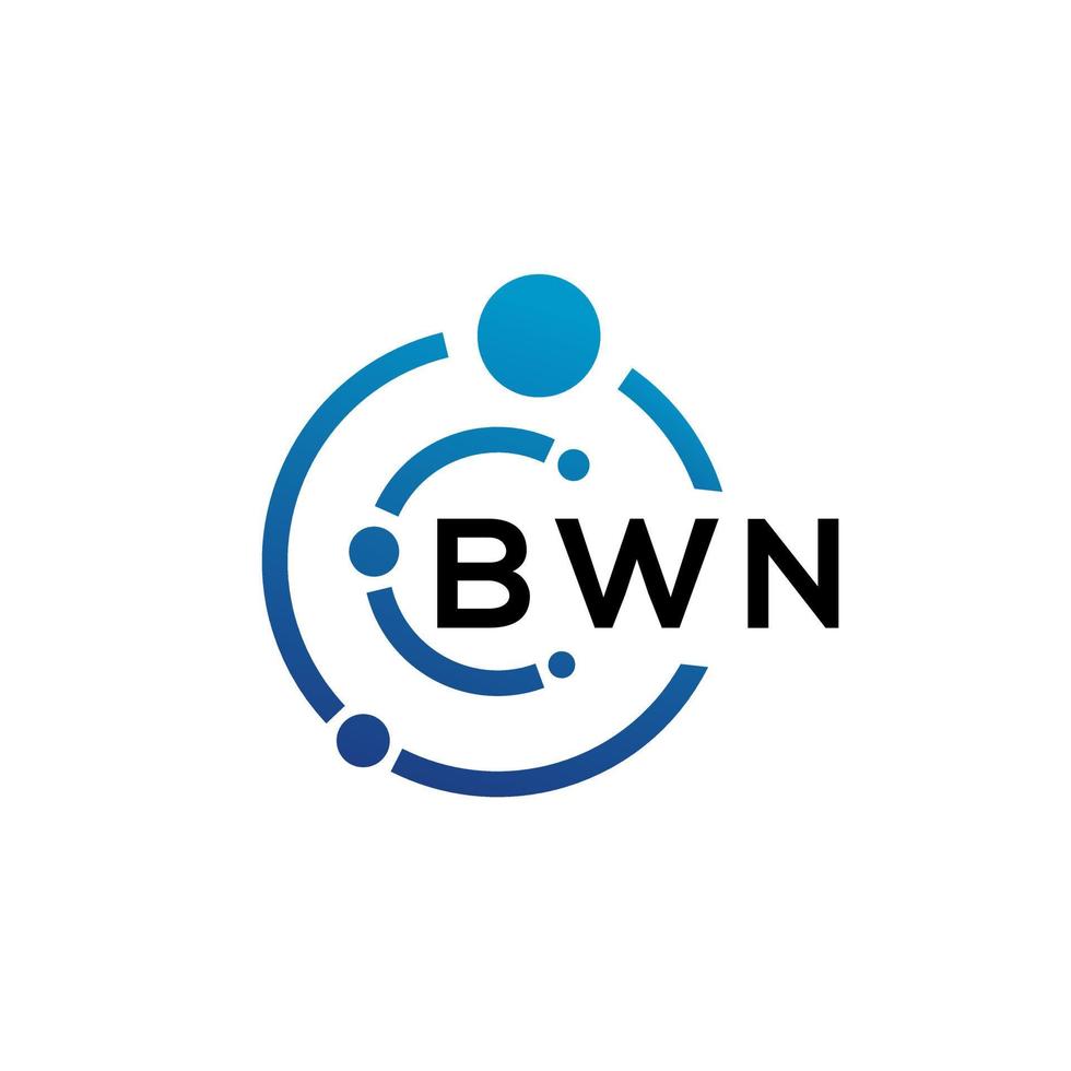 diseño de logotipo de letra bwn sobre fondo blanco. concepto de logotipo de letra de iniciales ...