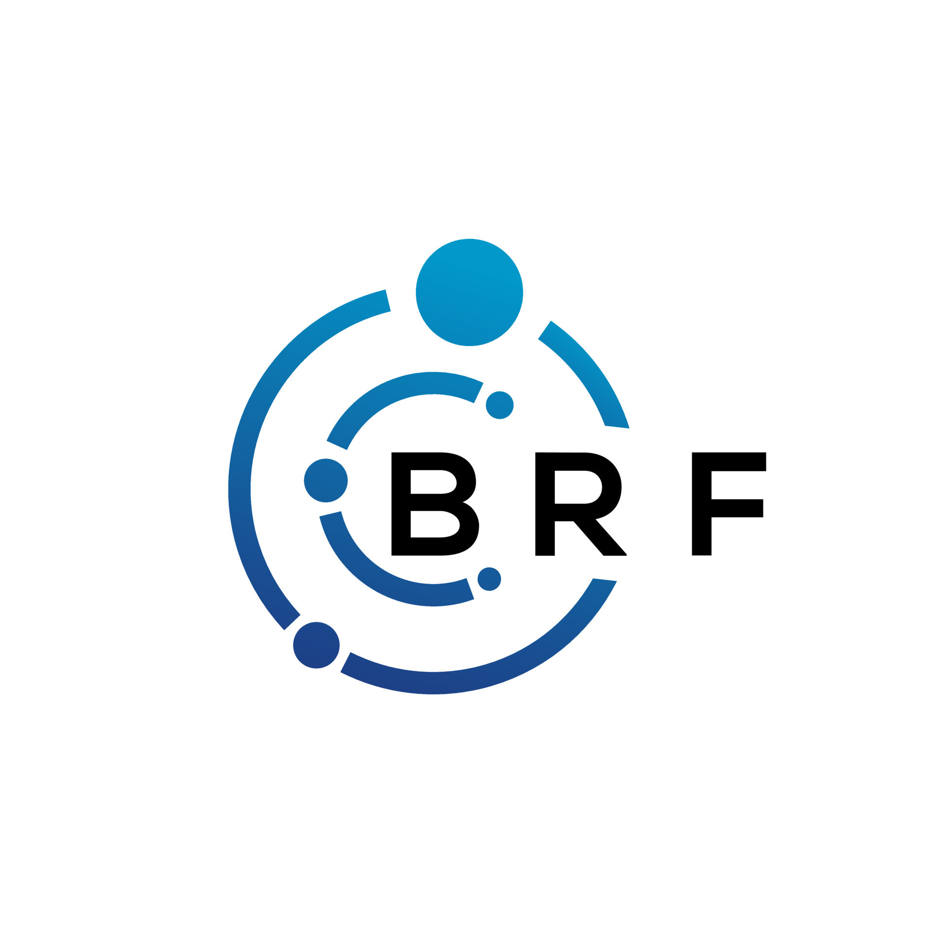 diseño de logotipo de letra brf sobre fondo blanco. concepto de logotipo de letra de iniciales ...