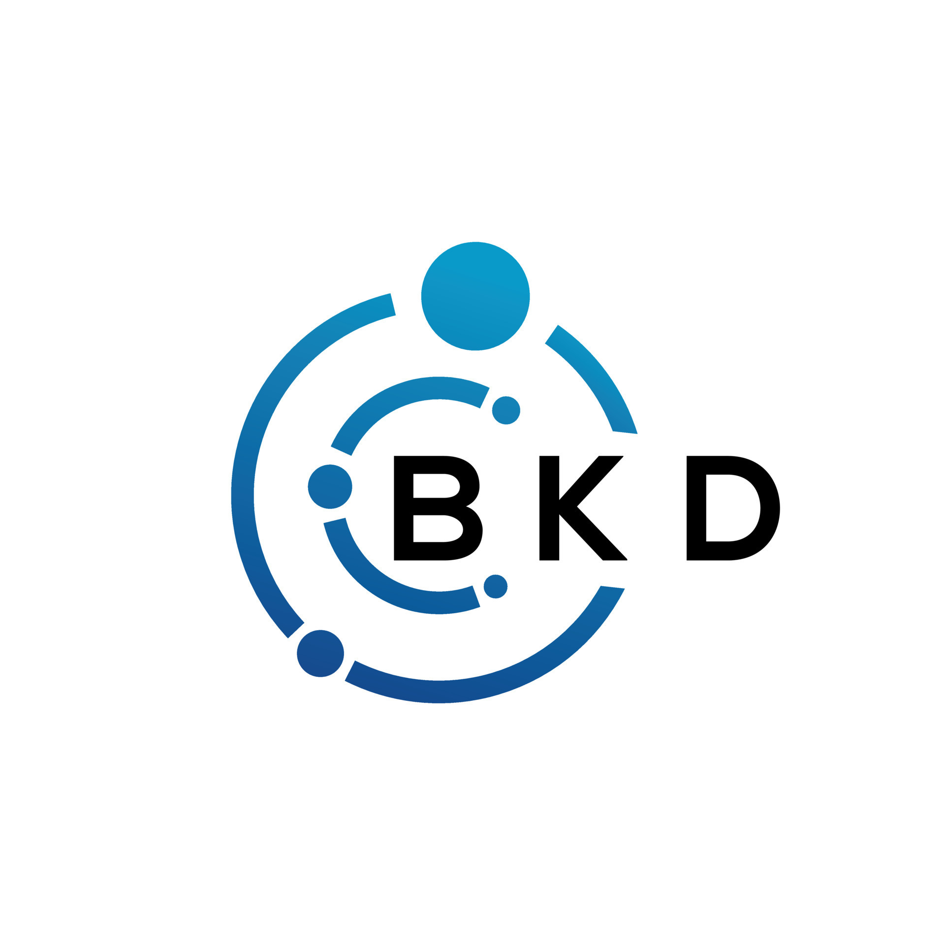 diseño de logotipo de letra bkd sobre fondo blanco. concepto de logotipo de letra de iniciales ...