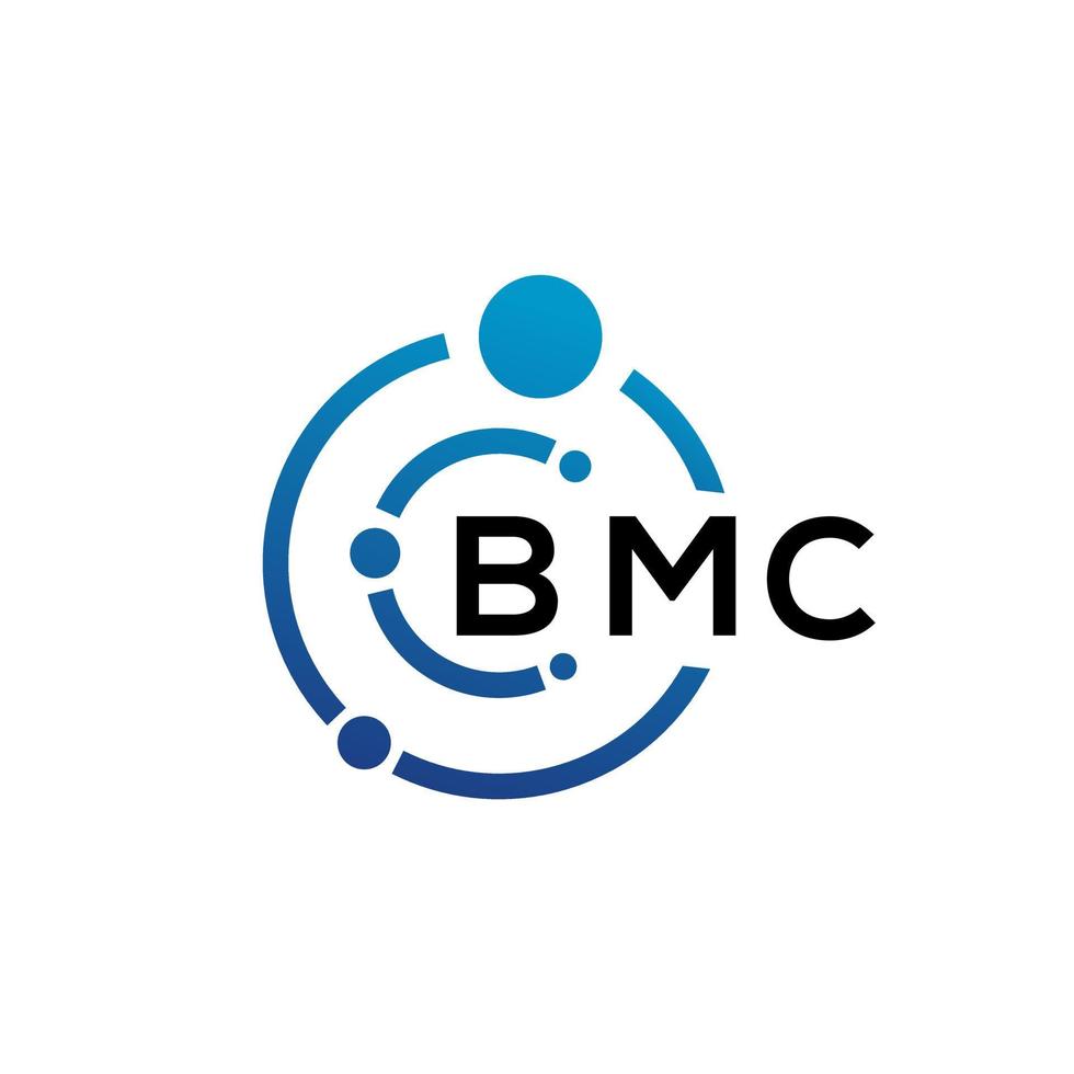 diseño de logotipo de letra bmc sobre fondo blanco. concepto de logotipo de letra de iniciales ...