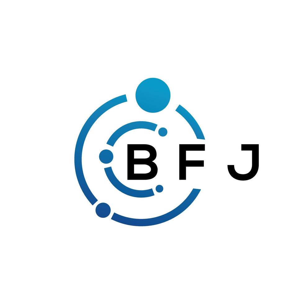 diseño de logotipo de letra bfj sobre fondo blanco. concepto de logotipo de letra de iniciales ...