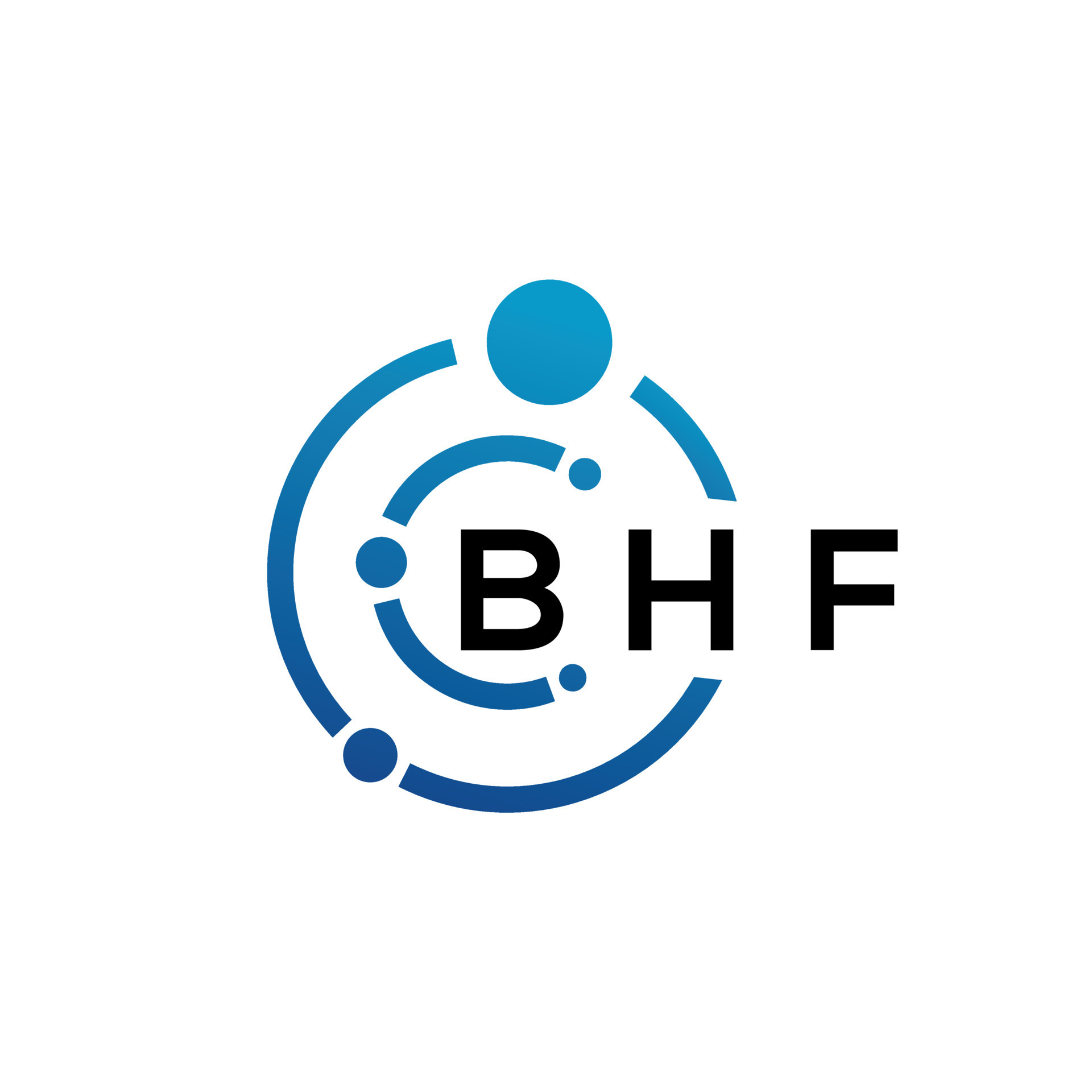 diseño de logotipo de letra bhf sobre fondo blanco. concepto de logotipo de letra de iniciales ...
