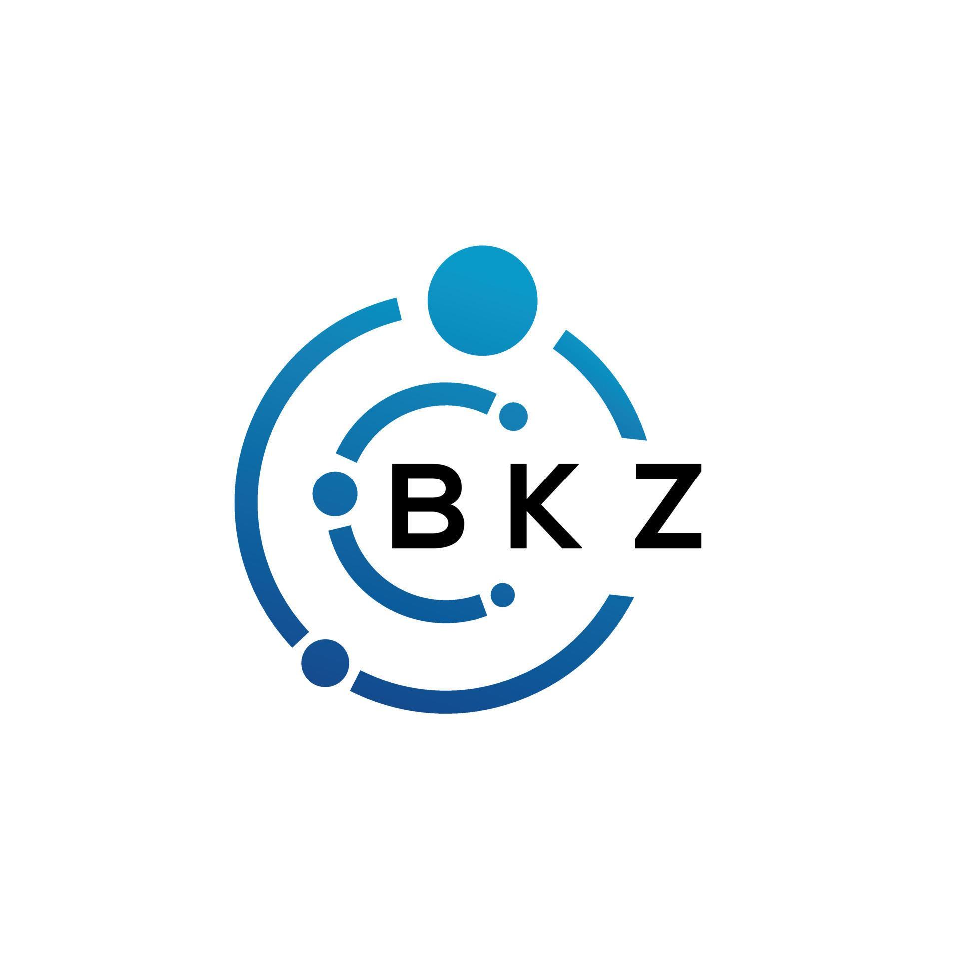 diseño de logotipo de letra bkz sobre fondo blanco. concepto de logotipo de letra de iniciales ...
