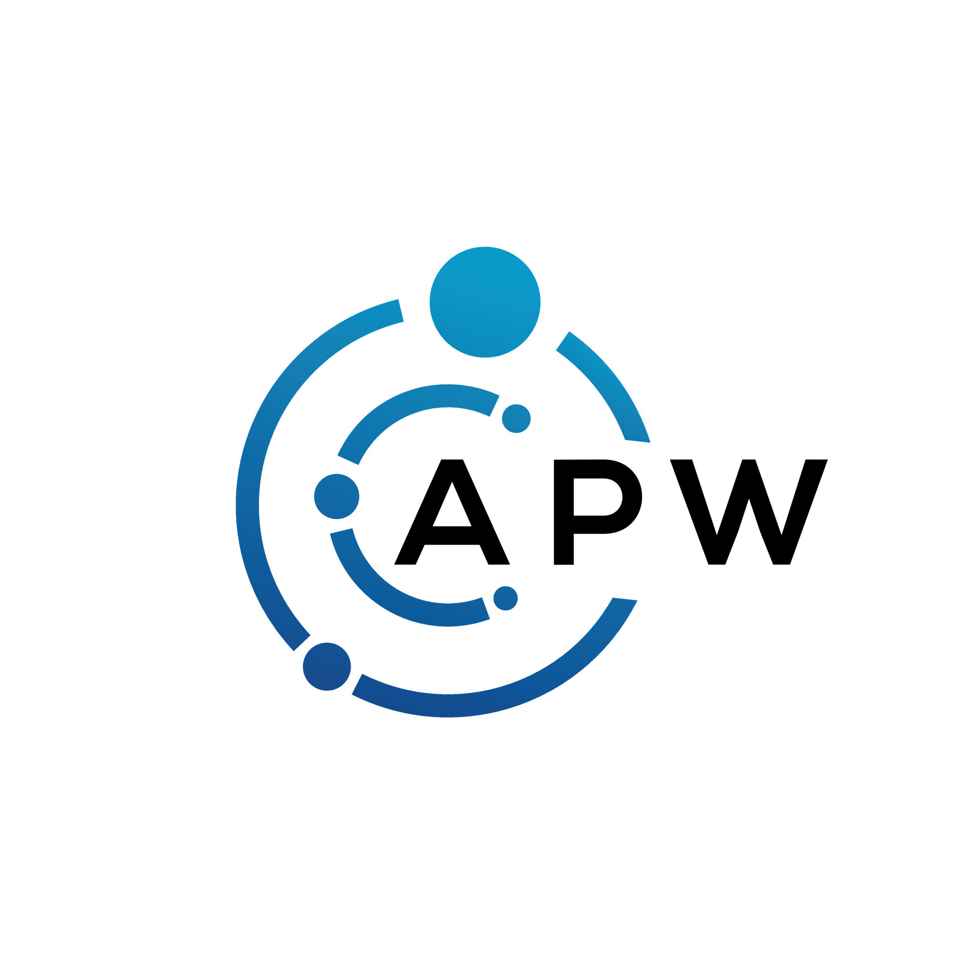 diseño de logotipo de letra apw sobre fondo negro. concepto de logotipo de letra de iniciales ...