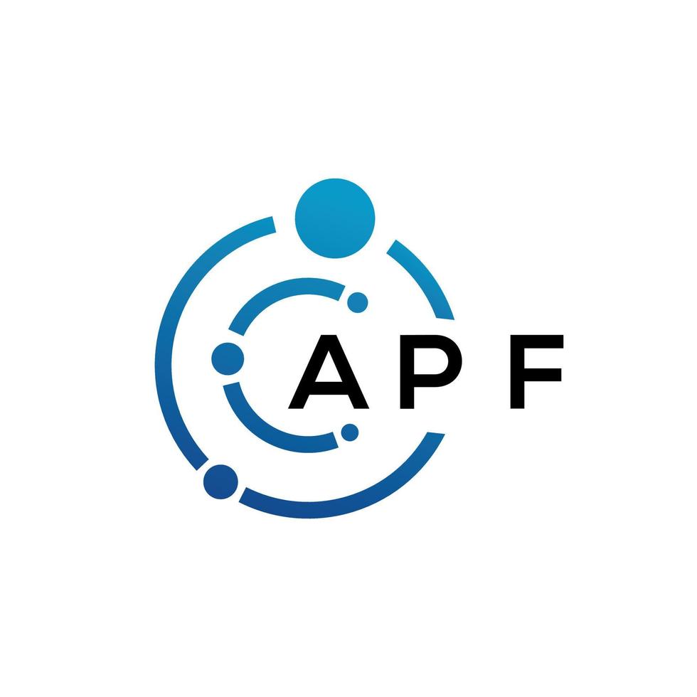 diseño de logotipo de letra apf sobre fondo negro. concepto de logotipo de letra de iniciales ...