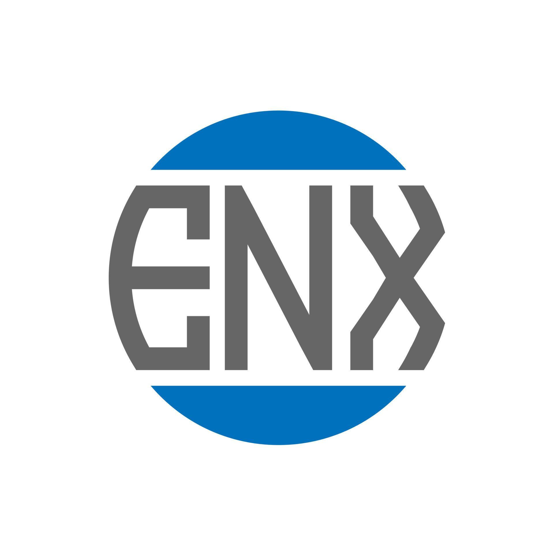 ENX letter logo design on white background. ENX creative initials circle logo concept. ENX ...