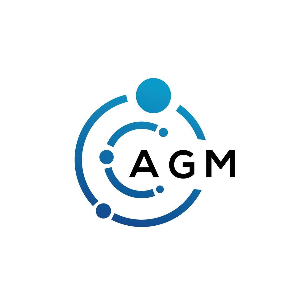 diseño de logotipo de letra agm sobre fondo negro. concepto de logotipo de letra de iniciales ...