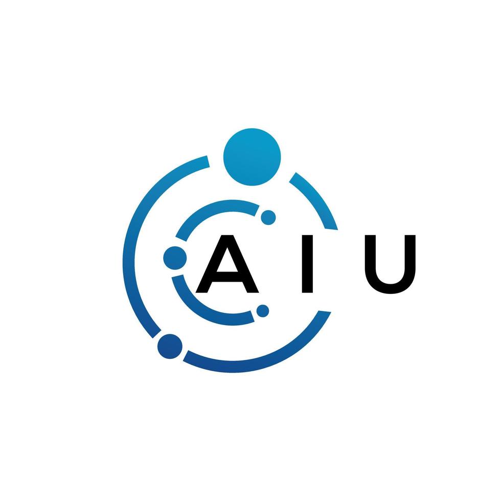 diseño de logotipo de letra aiu sobre fondo negro. concepto de logotipo de letra de iniciales ...