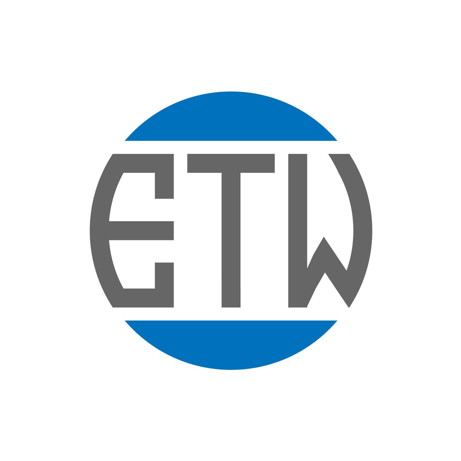 ETW letter logo design on white background. ETW creative initials circle logo concept. ETW ...