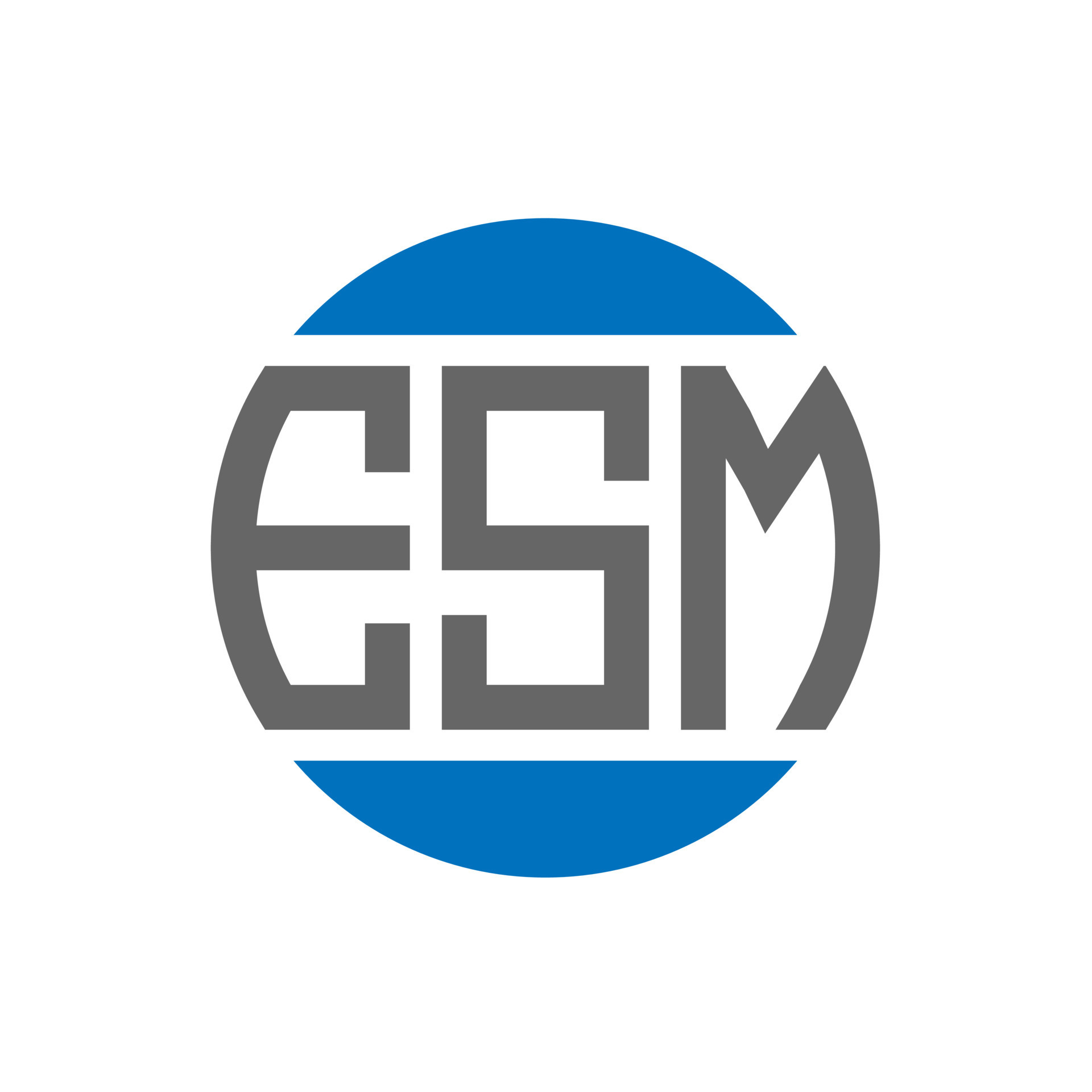 diseño de logotipo de letra esm sobre fondo blanco. concepto de logotipo de círculo de iniciales ...