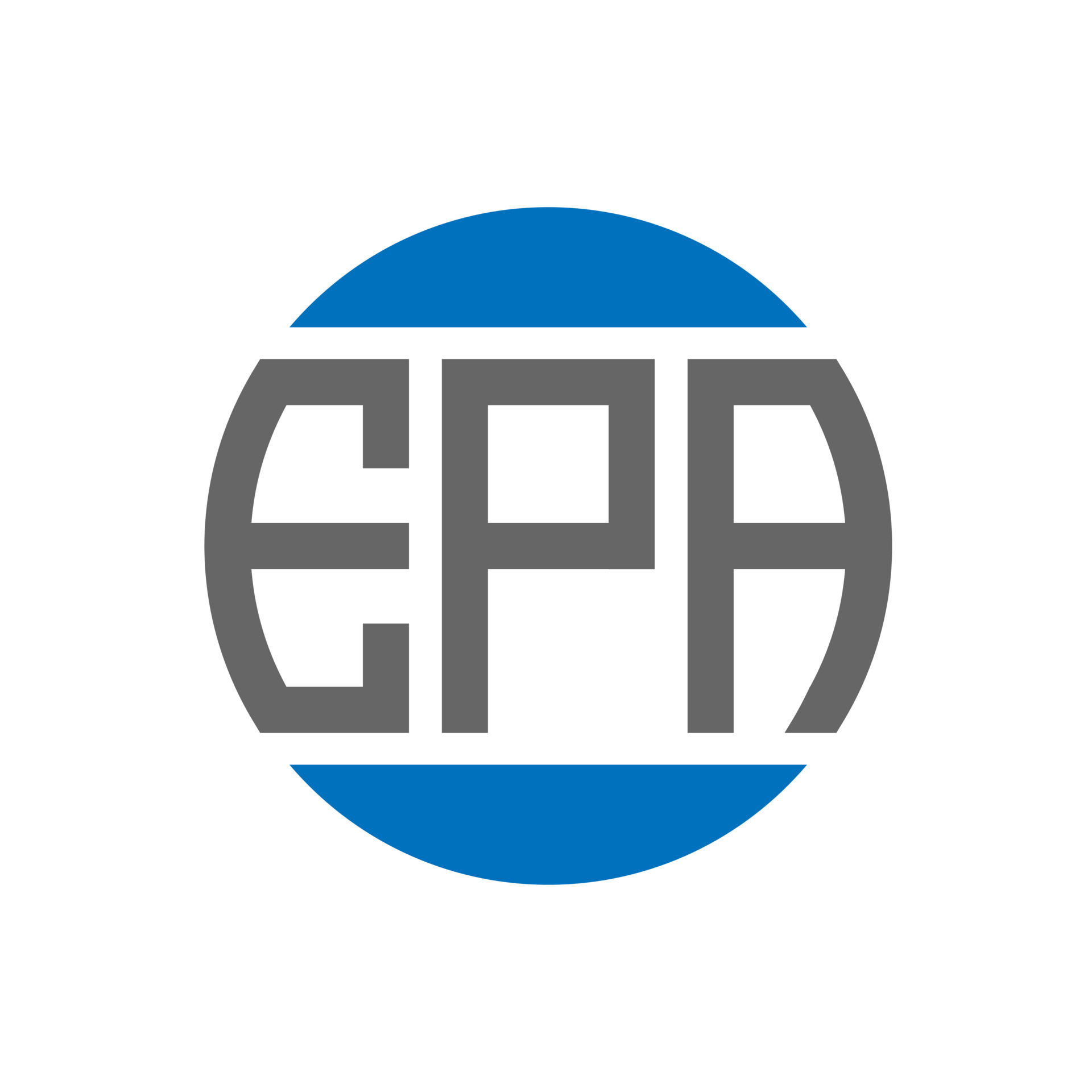 diseño de logotipo de carta epa sobre fondo blanco. concepto de logotipo de círculo de iniciales ...