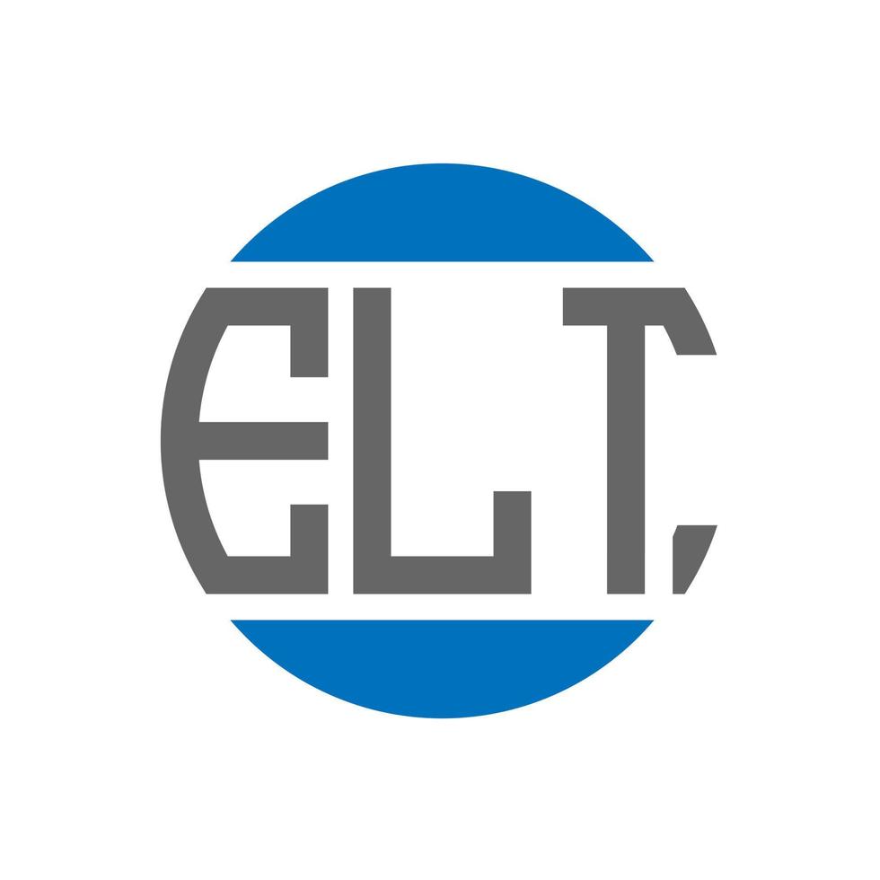 diseño de logotipo de letra elt sobre fondo blanco. concepto de logotipo de círculo de iniciales ...