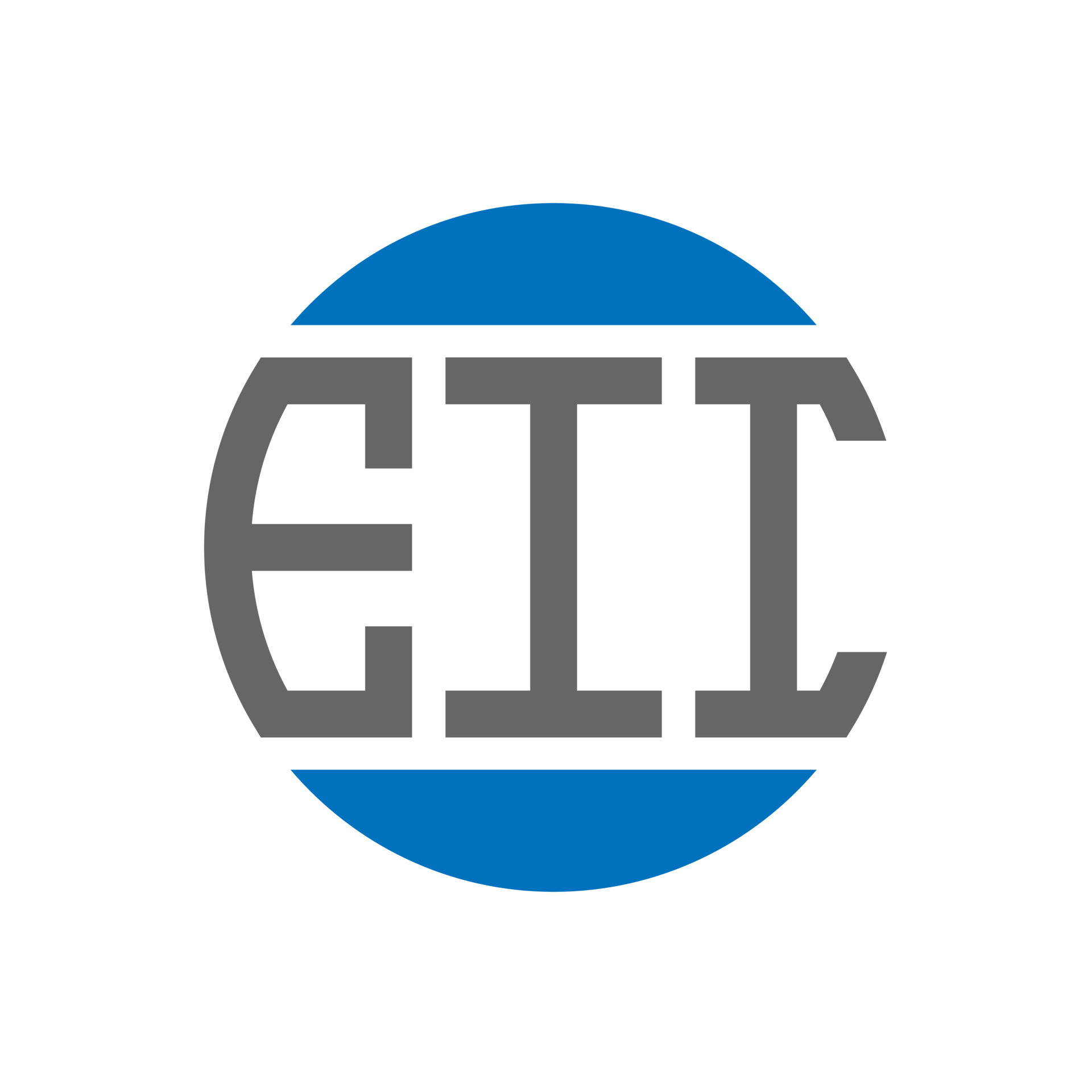 diseño de logotipo de letra eii sobre fondo blanco. concepto de logotipo de círculo de iniciales ...