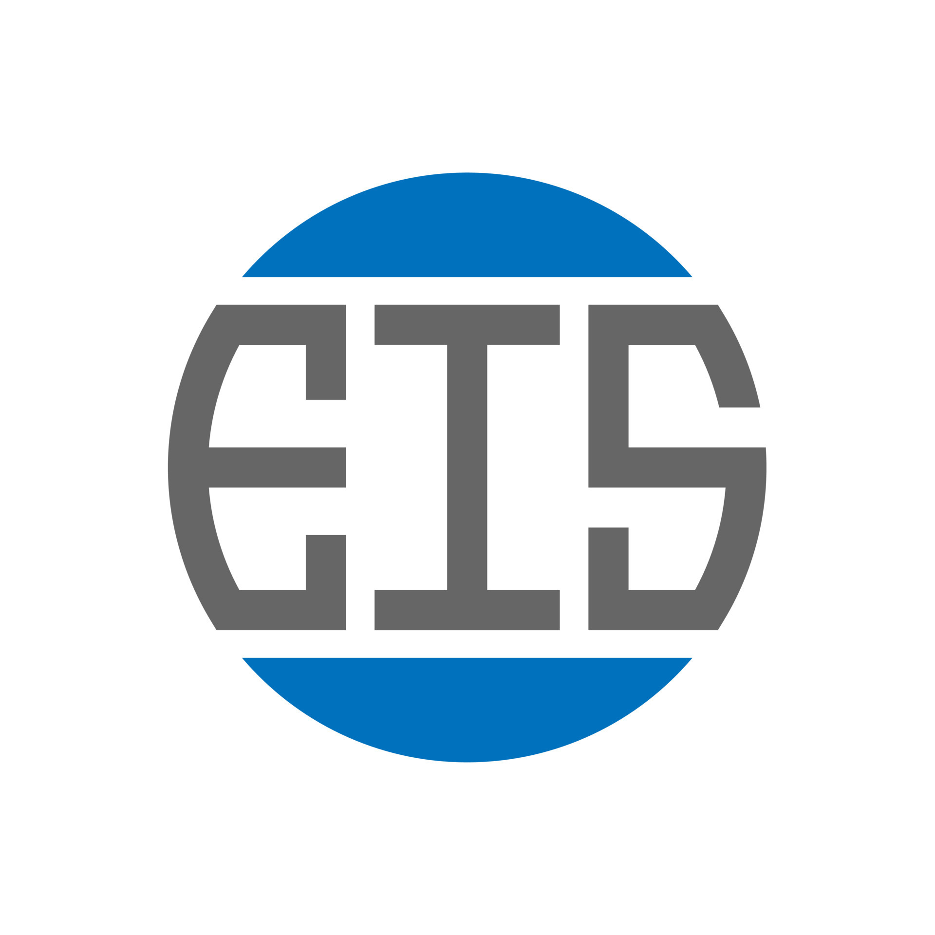 diseño del logotipo de la letra eis sobre fondo blanco. concepto de logotipo de círculo de ...