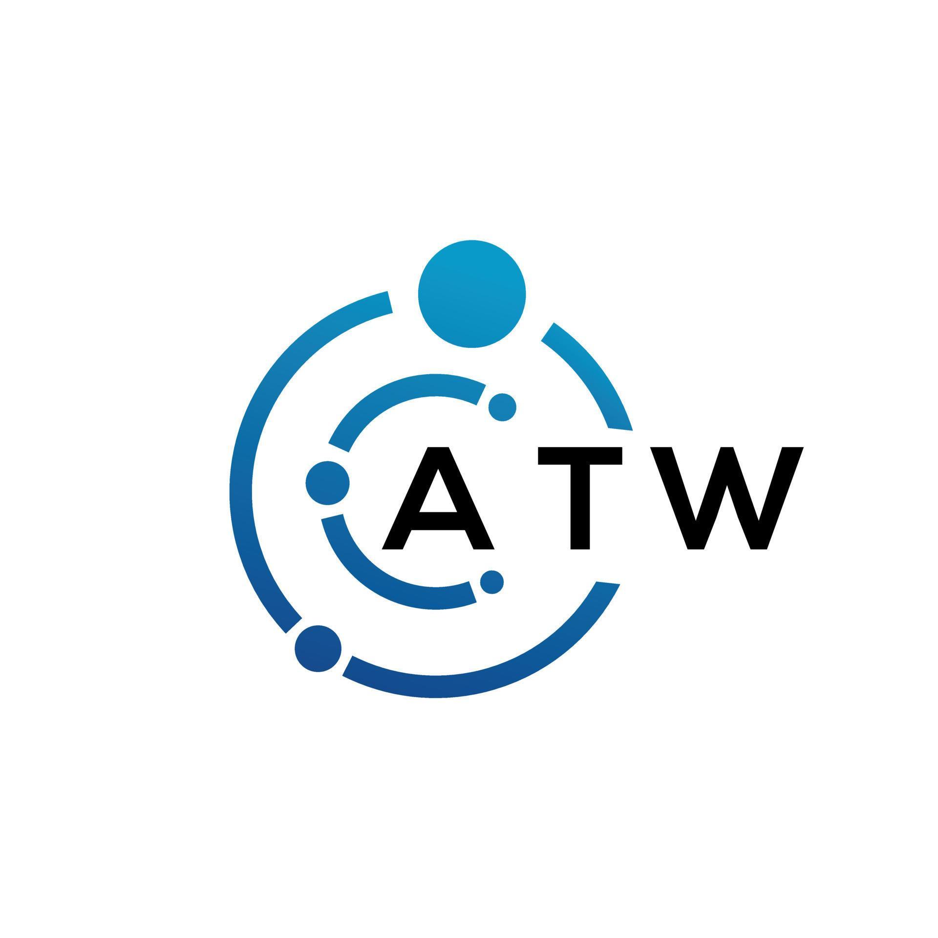 ATW letter logo design on black background. ATW creative initials letter logo concept. ATW ...