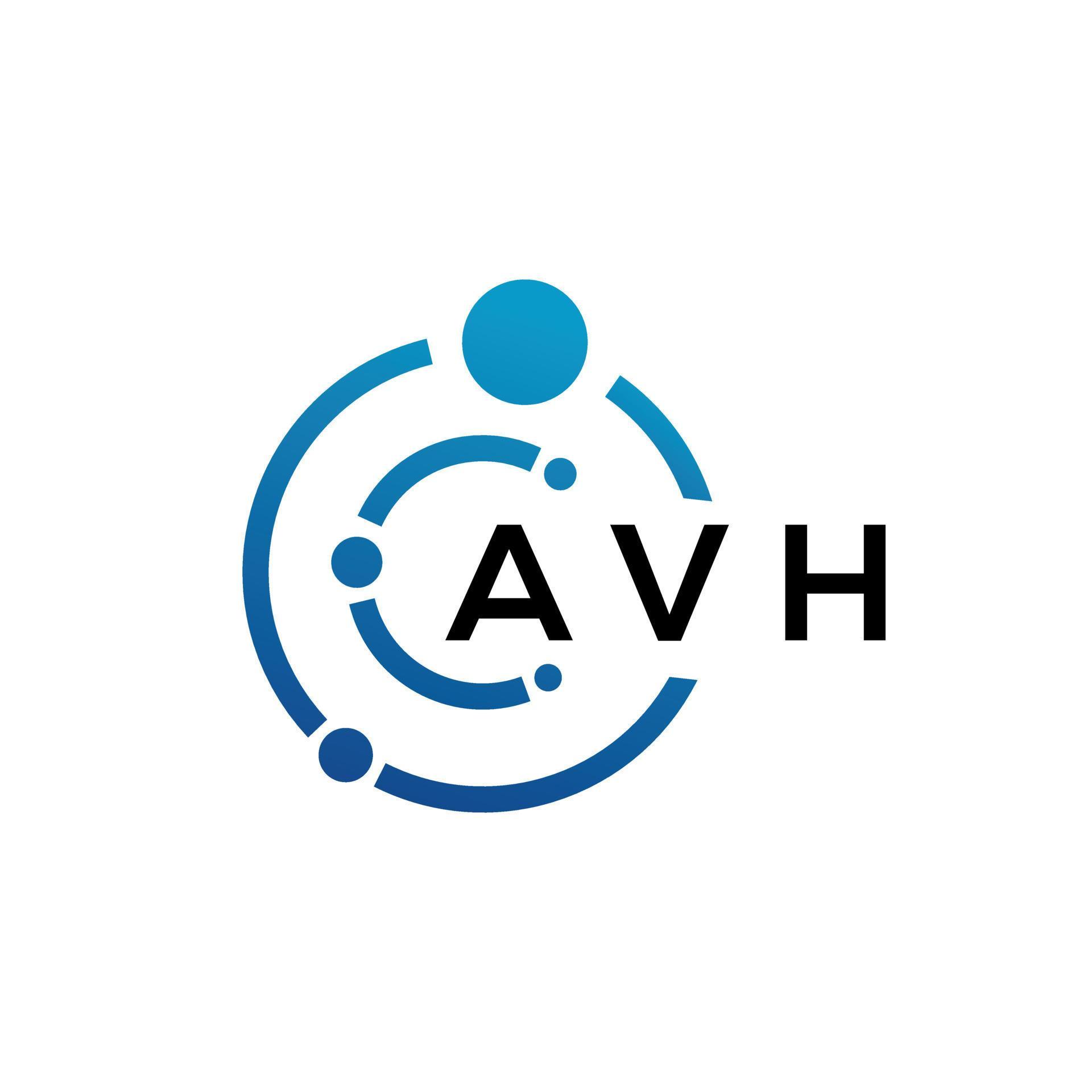 AVH letter logo design on black background. AVH creative initials ...