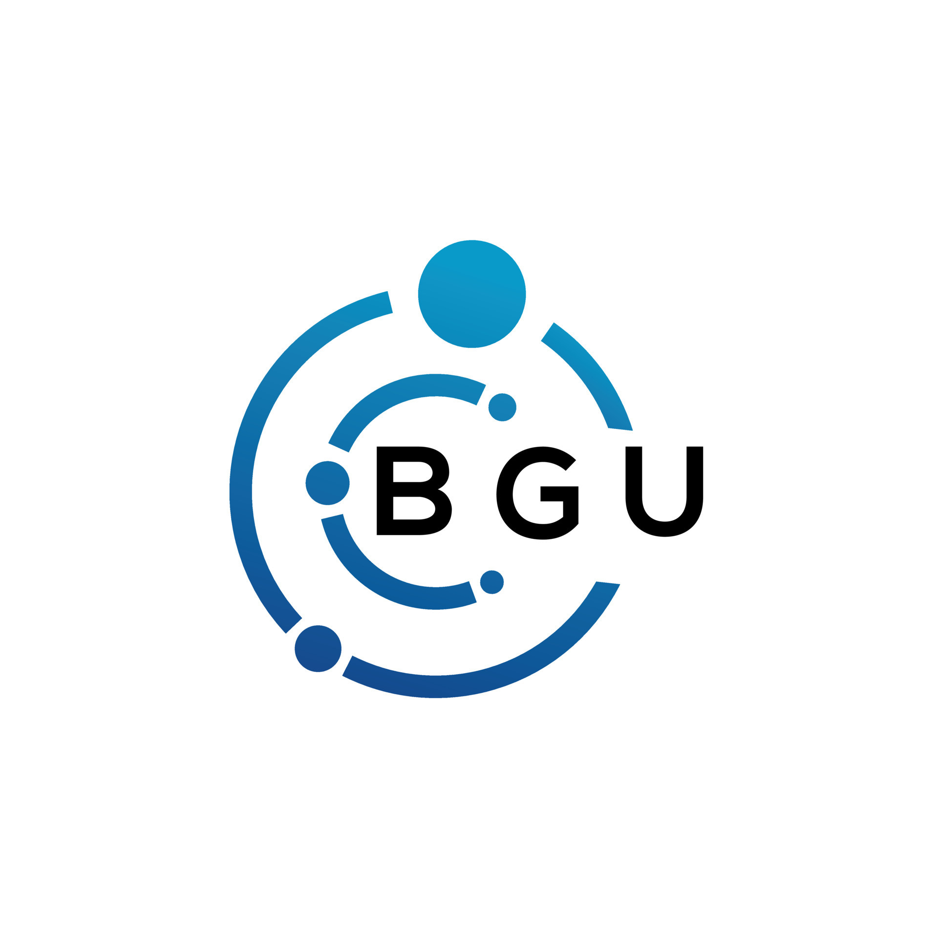 diseño de logotipo de letra bgu sobre fondo blanco. concepto de logotipo de letra de iniciales ...