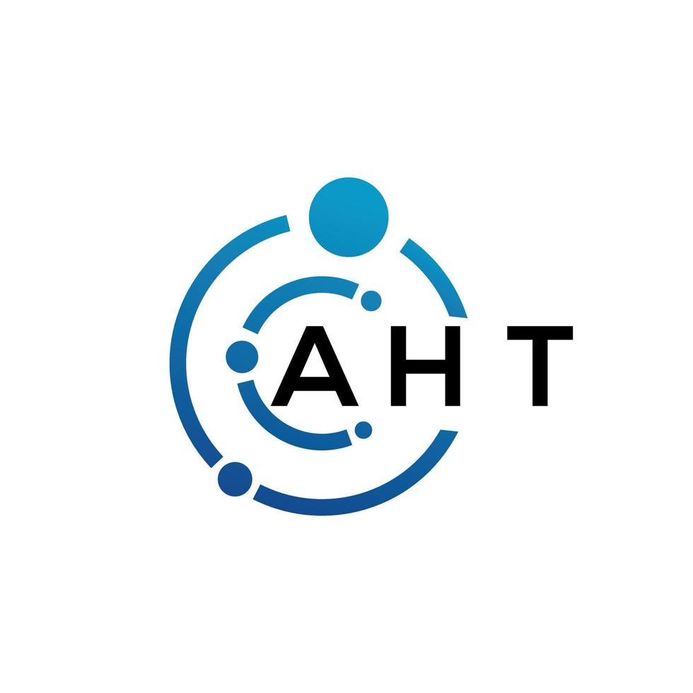 diseño de logotipo de letra aht sobre fondo negro. concepto de logotipo de letra de iniciales ...
