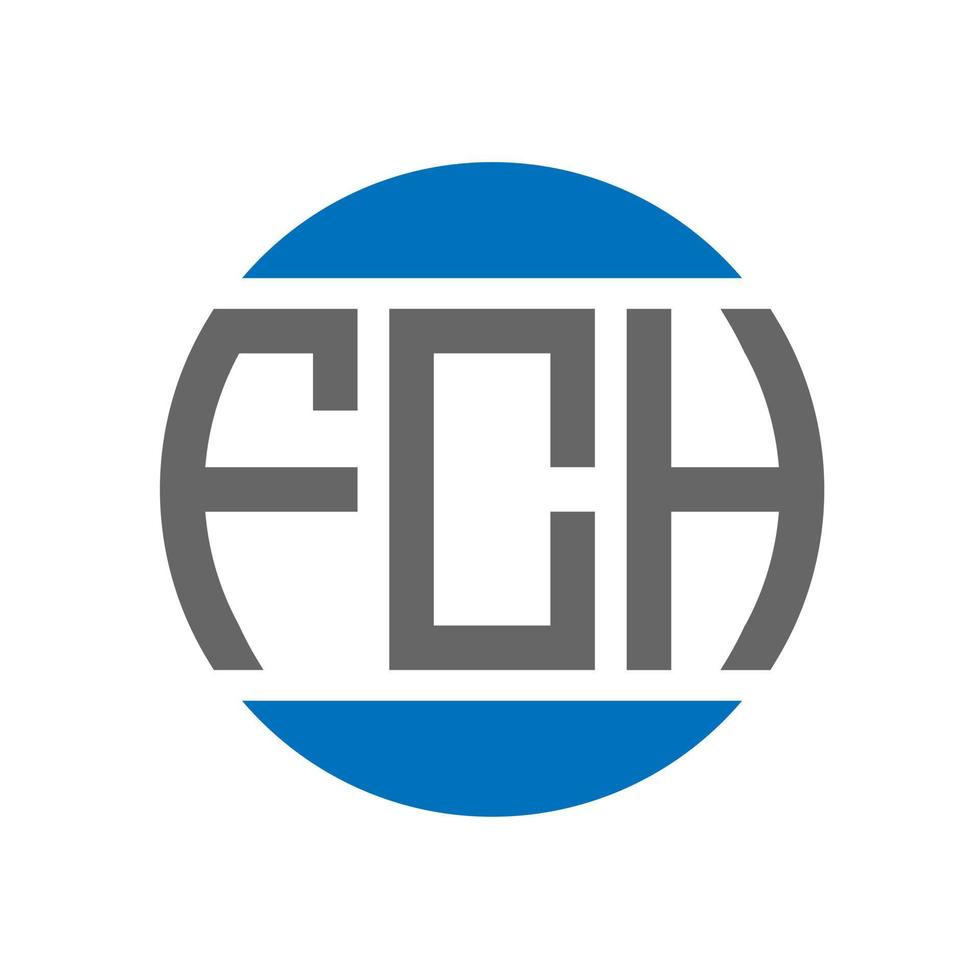 diseño de logotipo de letra fch sobre fondo blanco. concepto de logotipo de círculo de iniciales ...