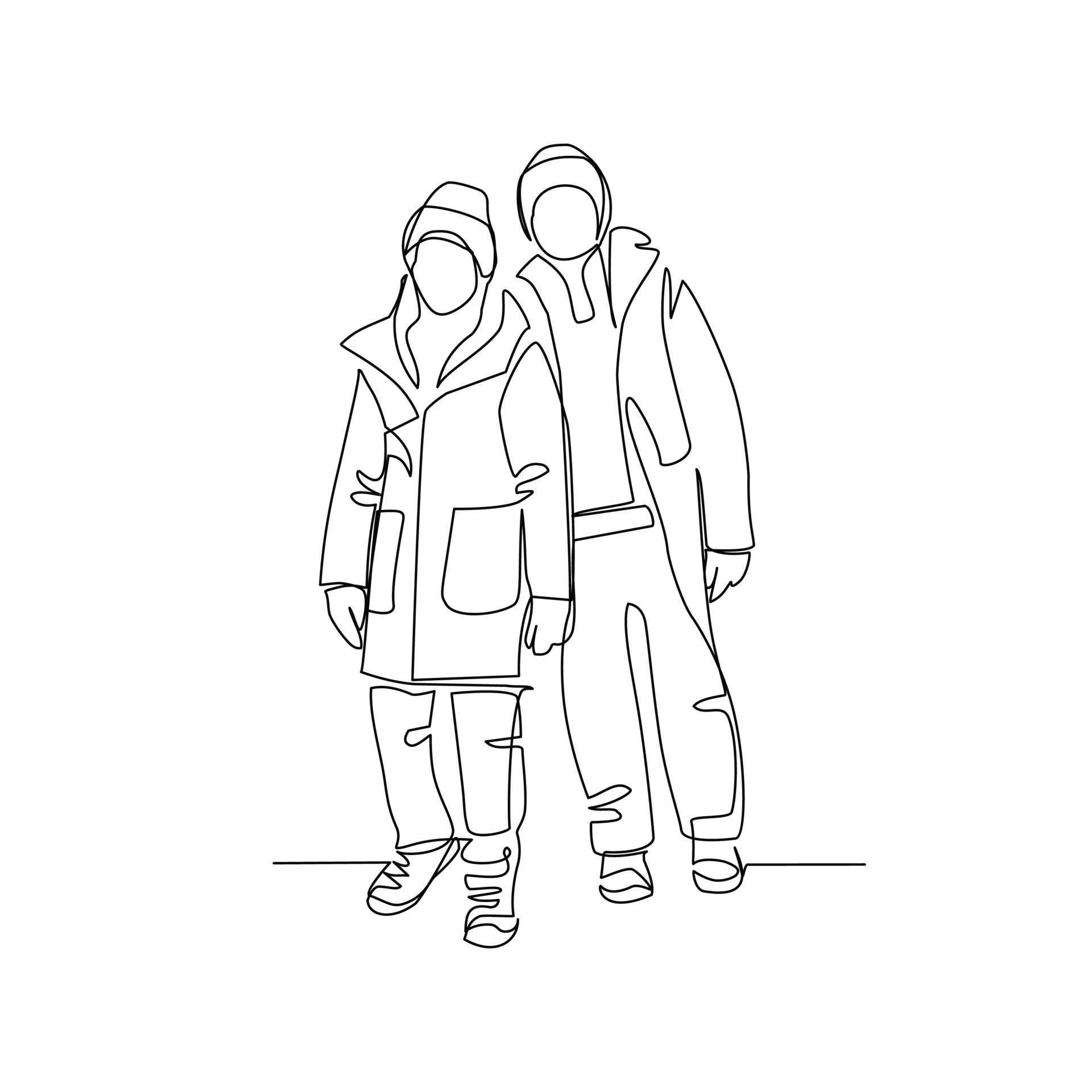 Vector illustration of children drawn in line art style 15517985 Vector ...