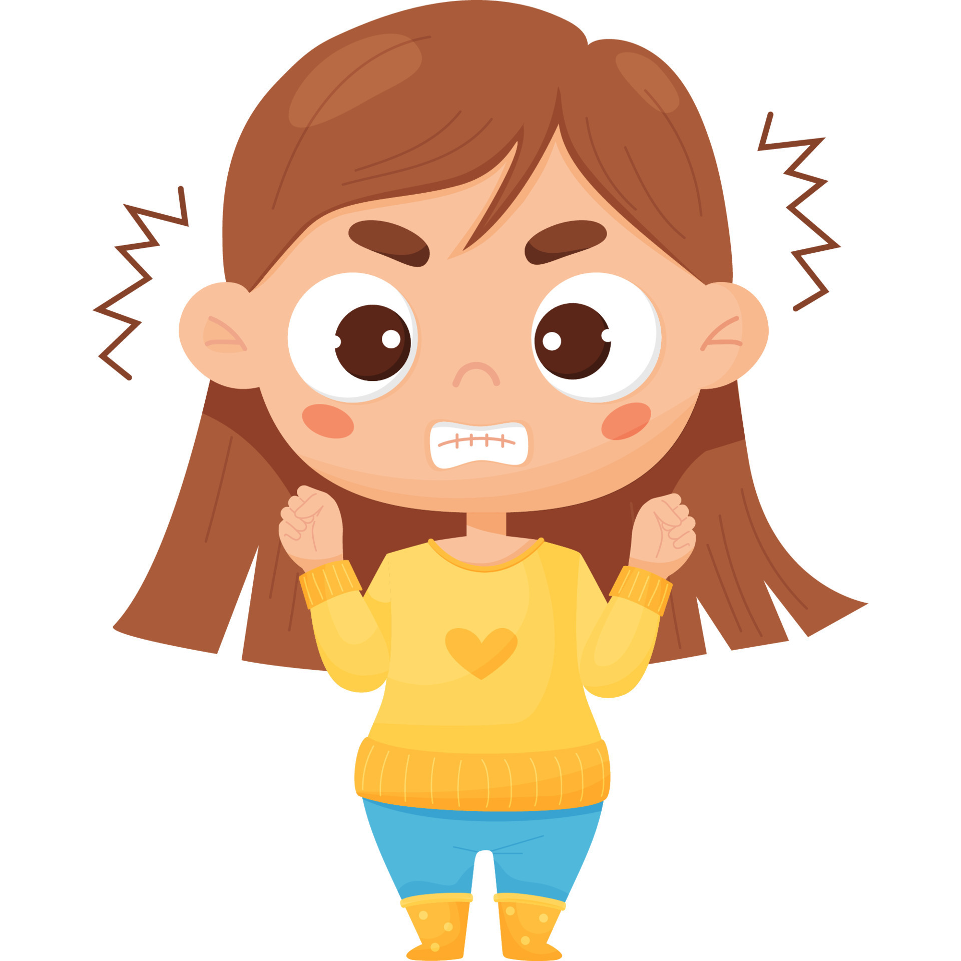Angry girl. Female character emotion 15518315 Vector Art at Vecteezy