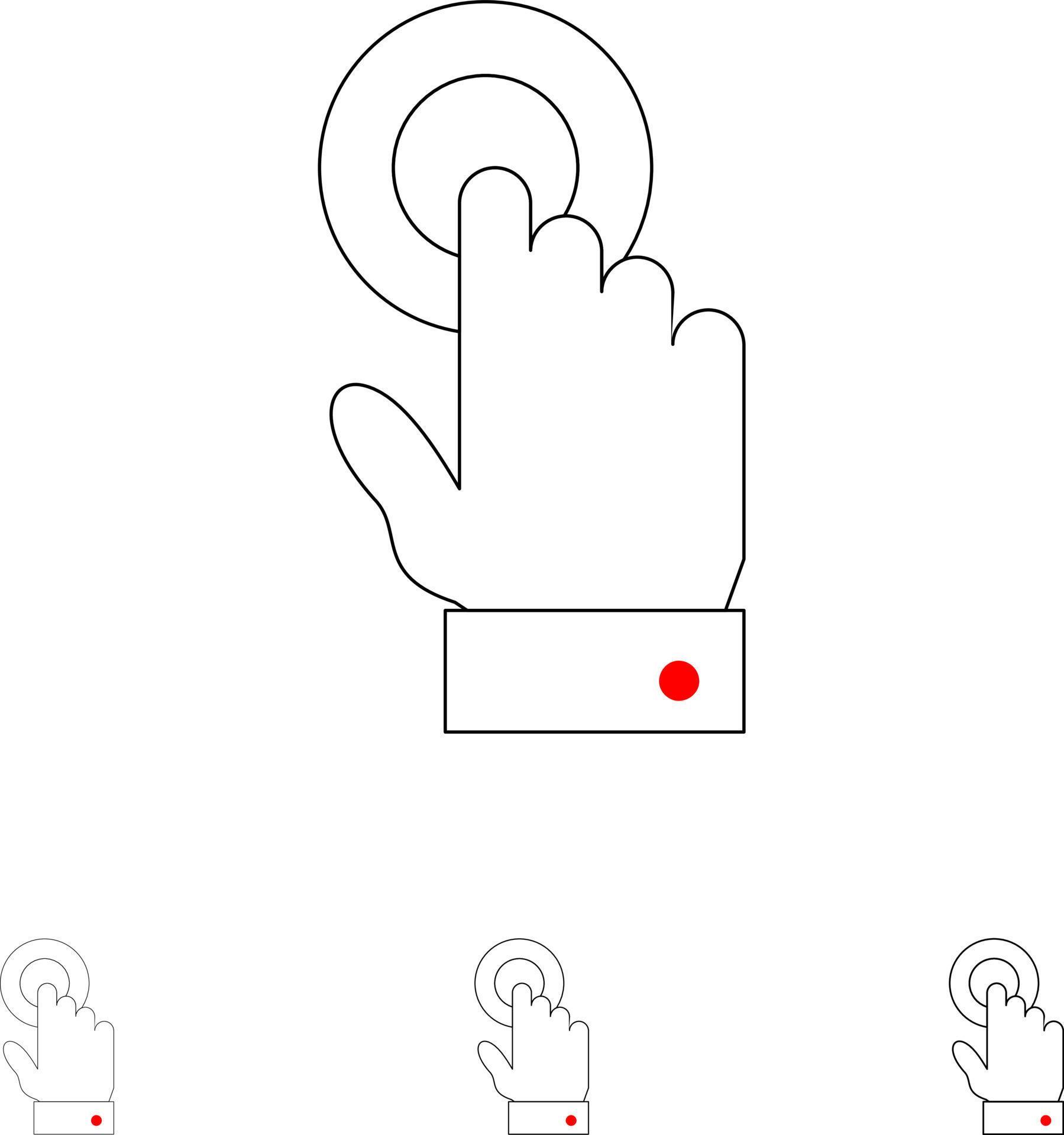 Touch Touchscreen Interface Technology Bold And Thin Black Line Icon Set 15520040 Vector Art At