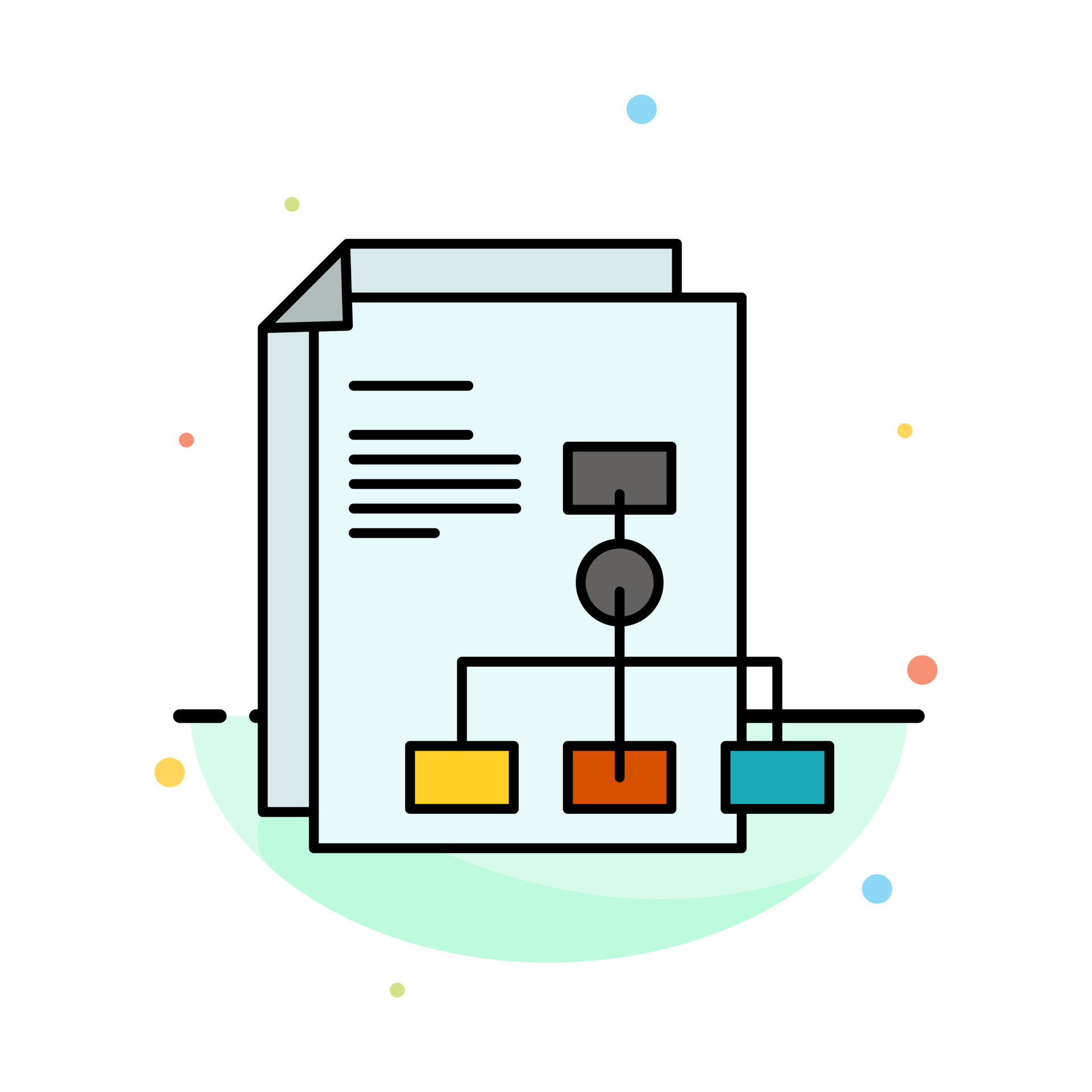 Presentation Graph Invoice Report Abstract Flat Color Icon Template ...